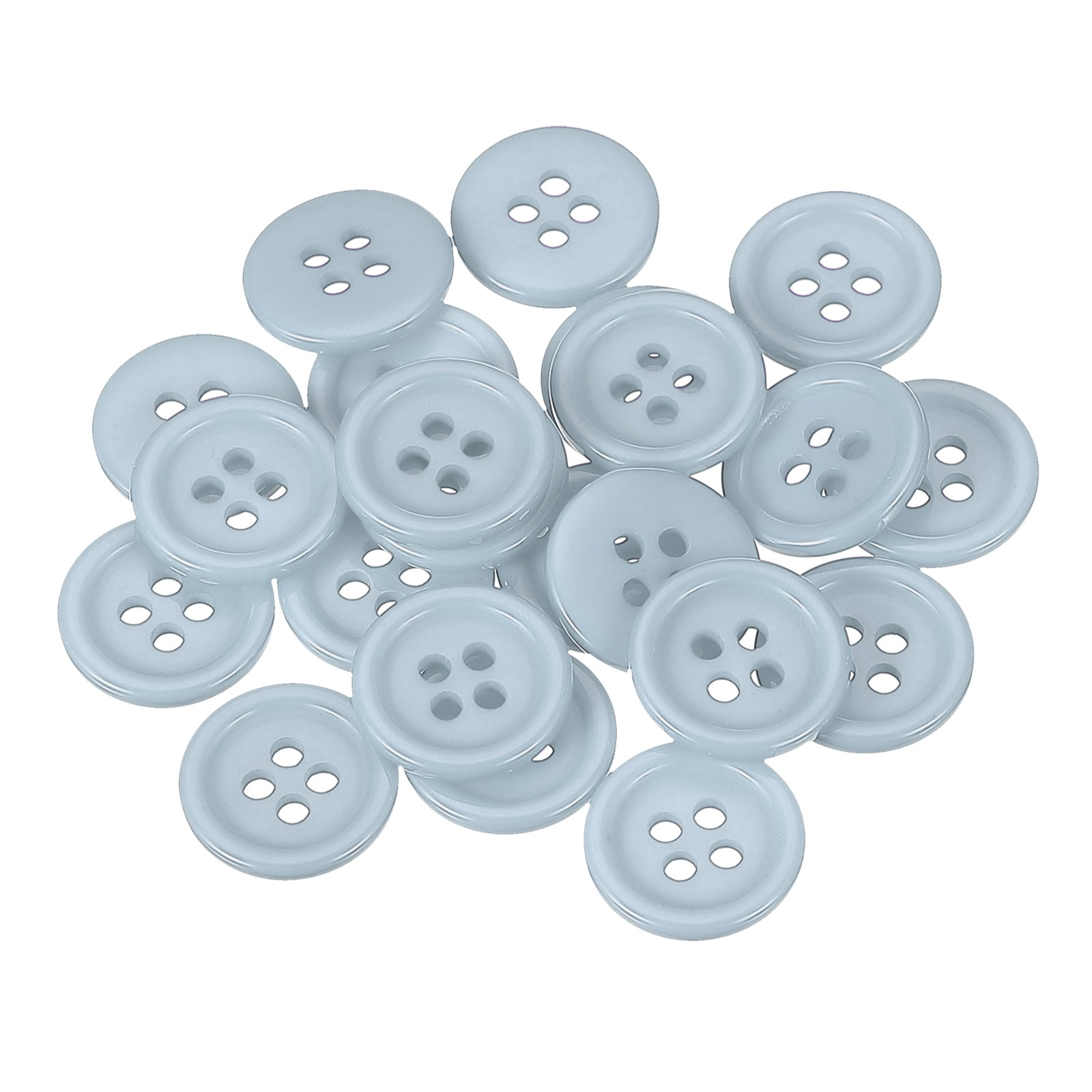Uxcell 22 Pcs Gray Resin Button, 3/5 Inch(15mm) Round 4 Holes Sewing ...