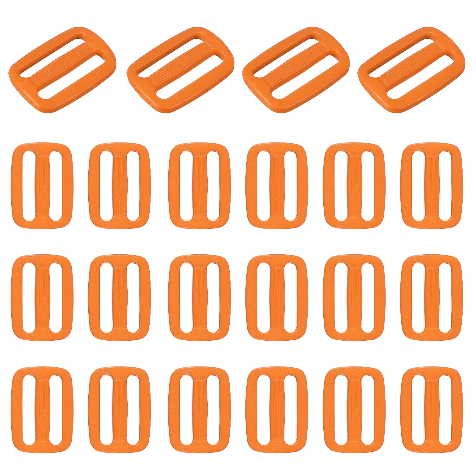Uxcell 22 Pcs Orange Plastic Tri-Glide Slider, 1 Inch Slide Clip, Adjustable Webbing Triglides ...