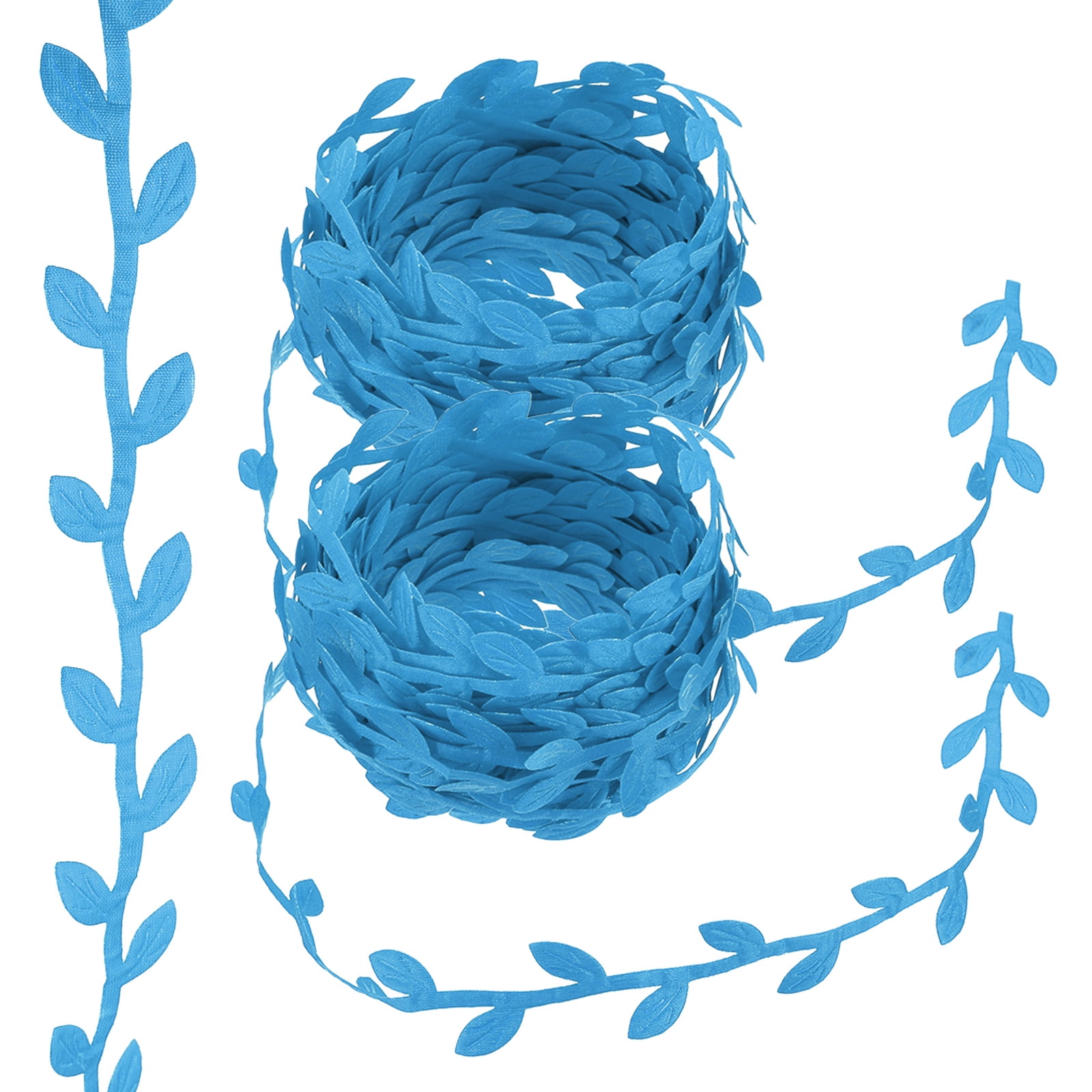 Uxcell 22 Yards Blue Leaf Ribbon, Leaves Trim Rope Artificial Leaf ...