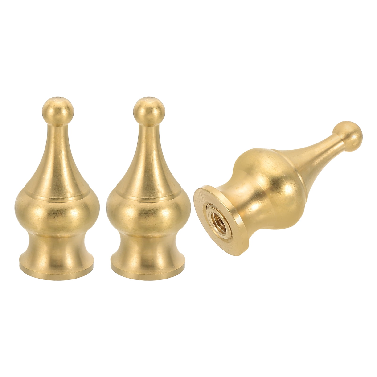 Uxcell 22 x 45mm Lamp Finials Caps Knob, 3 Set Solid Brass Lamp Shade ...