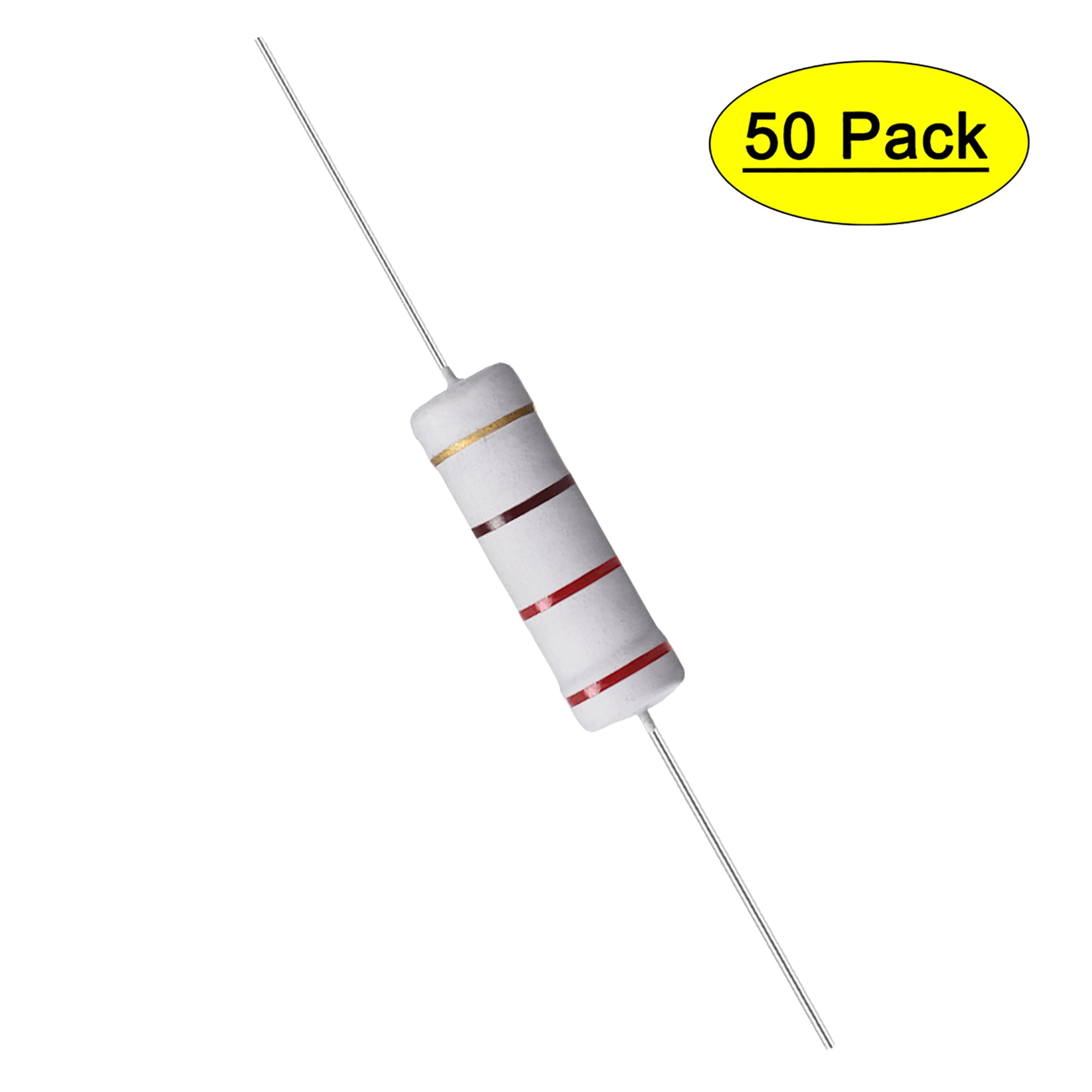 Uxcell 220 Ohm 5W ±5% Tolerance Axile Lead Metal Oxide Film Resistor 50 ...