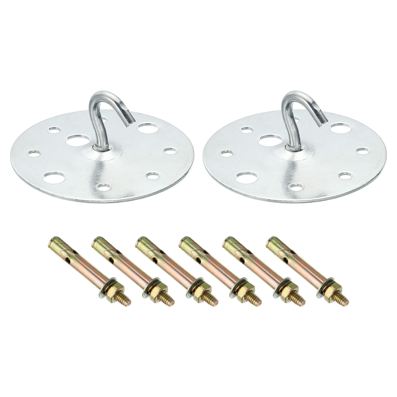 Uxcell 220lbs 90mm Steel Ceiling Hooks, 2pcs Ceiling Fan Hooks Pad Eyes ...