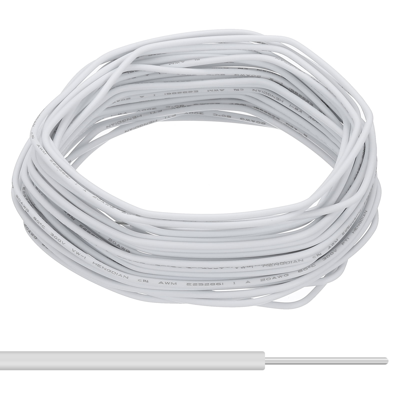 Uxcell 22AWG Solid Electric Wire, 49Ft Hook Up Tinned Copper Wire ...