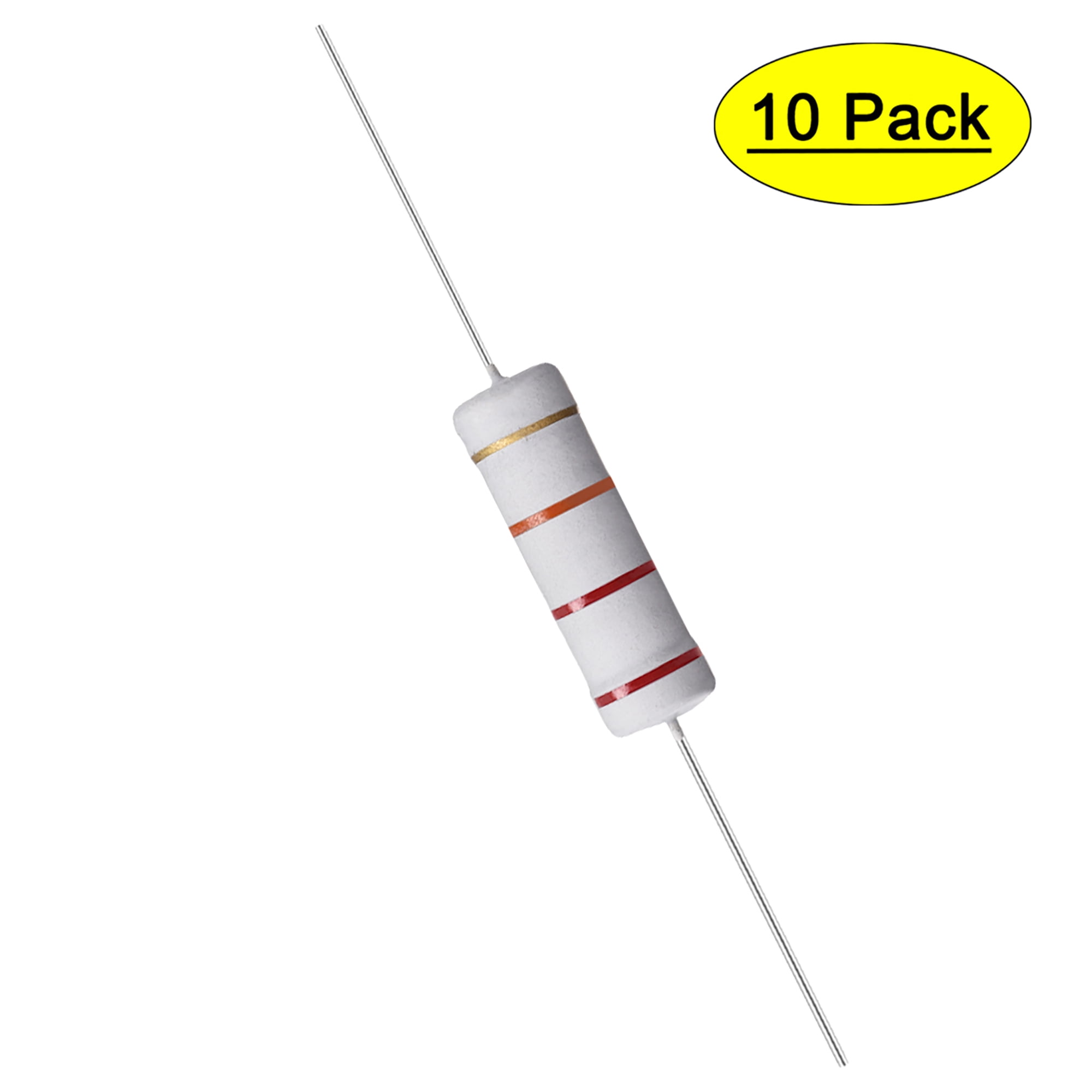 Uxcell 22K Ohm 5W ±5% Tolerance Axile Lead Metal Oxide Film Resistor 10 ...