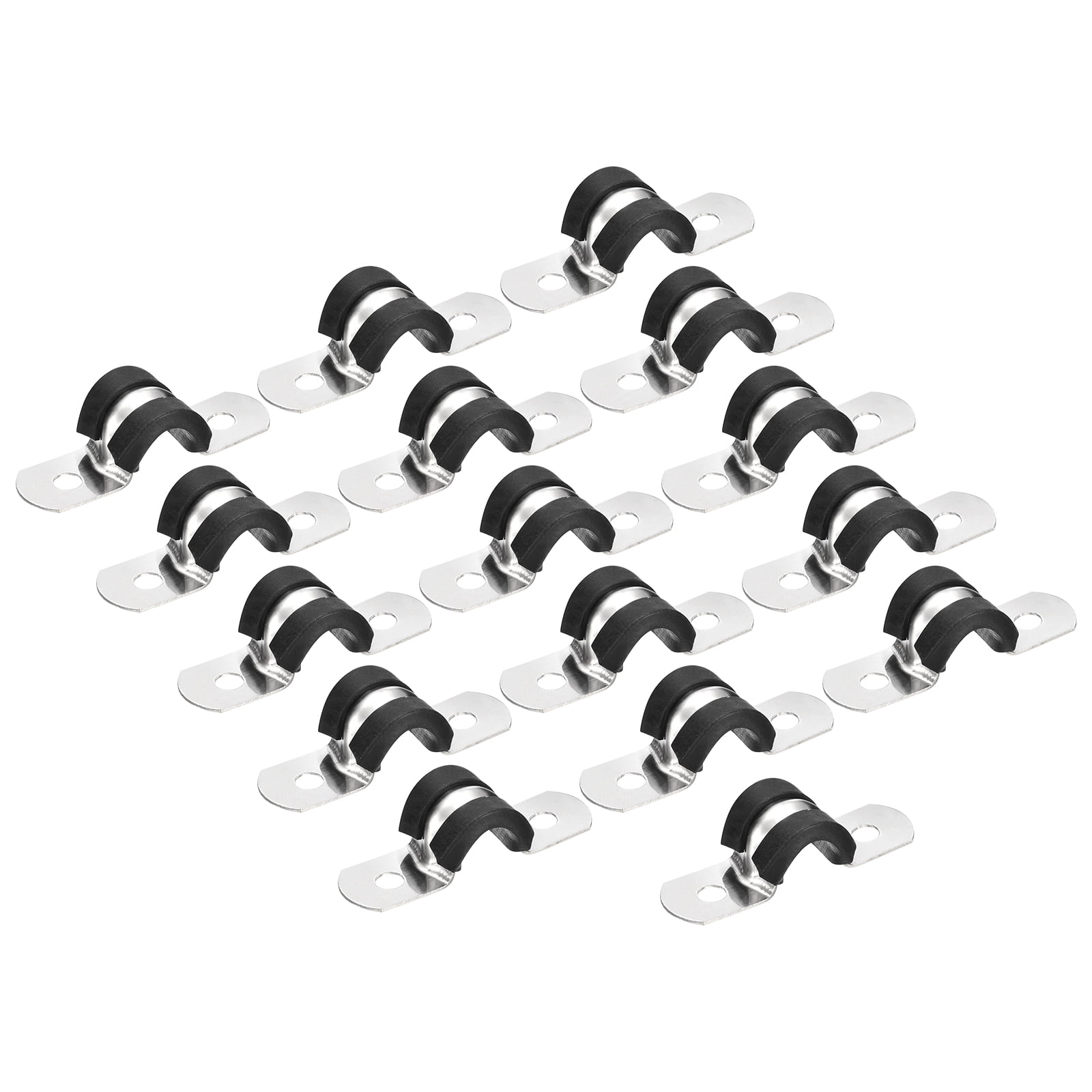 Uxcell 22Pack 5/16" Cable Clamp U Shape Stainless Steel Rubber ...