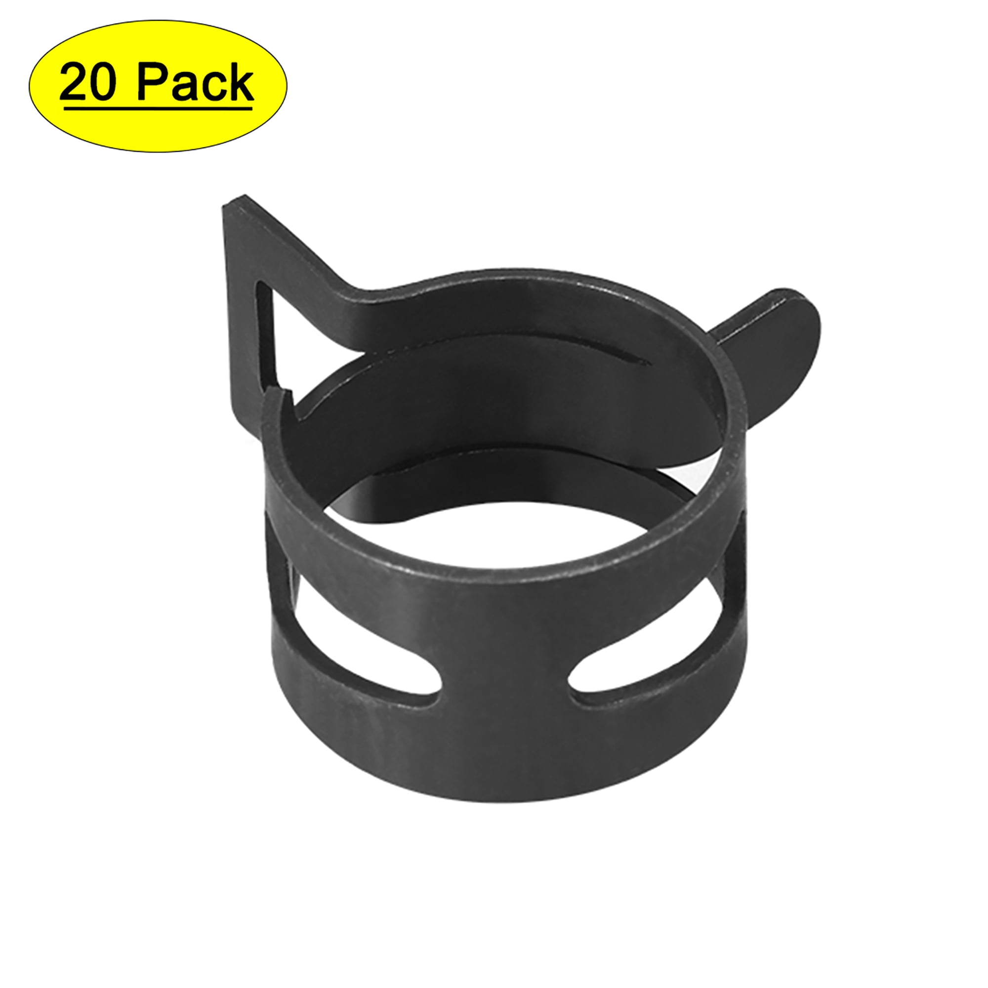 Uxcell 22mm Black Steel Band Spring Clamp for Fuel Line Silicone Hose ...