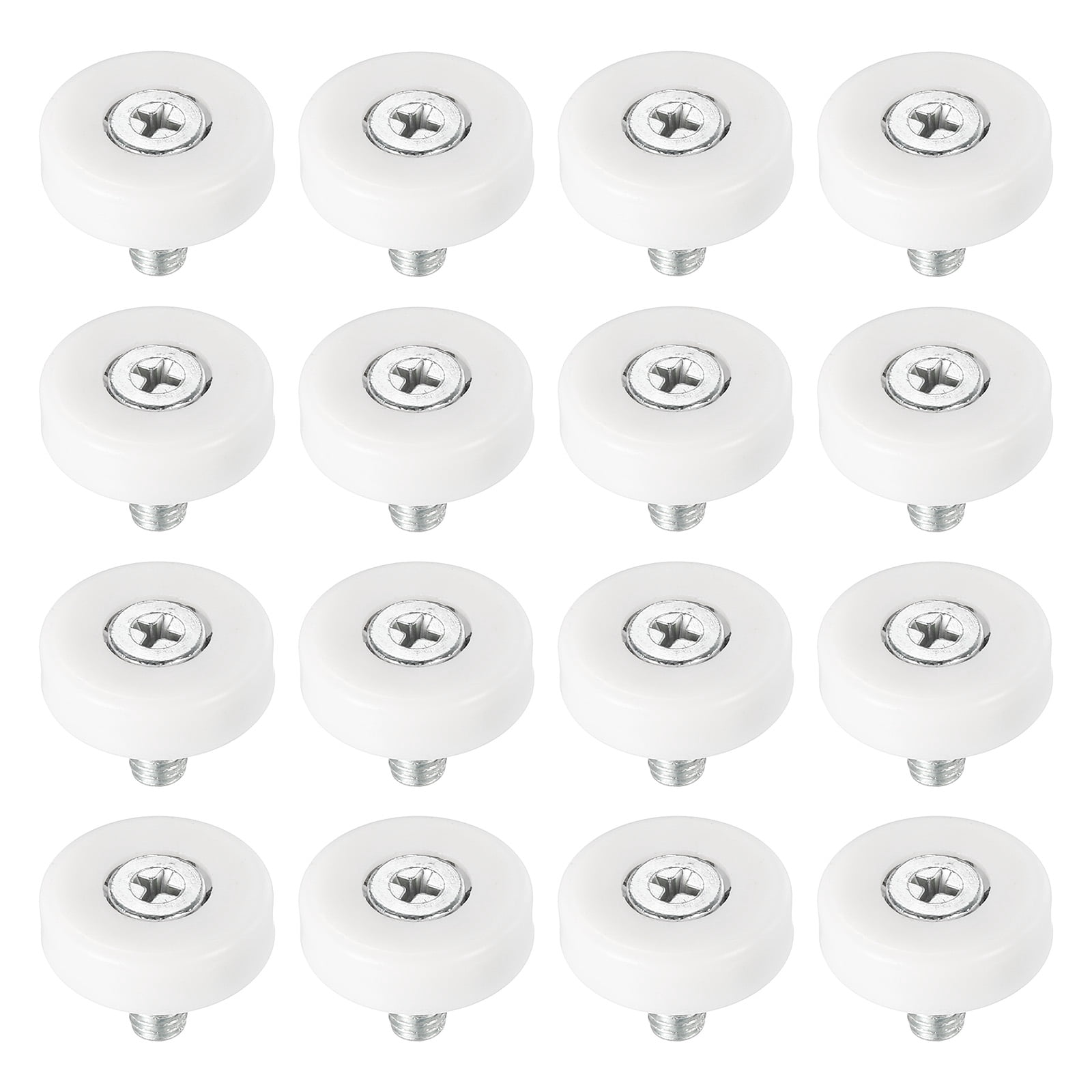 Uxcell 22mm Drawer Rollers, 16 Plastic Drawer Pulley Replacement Wheels ...