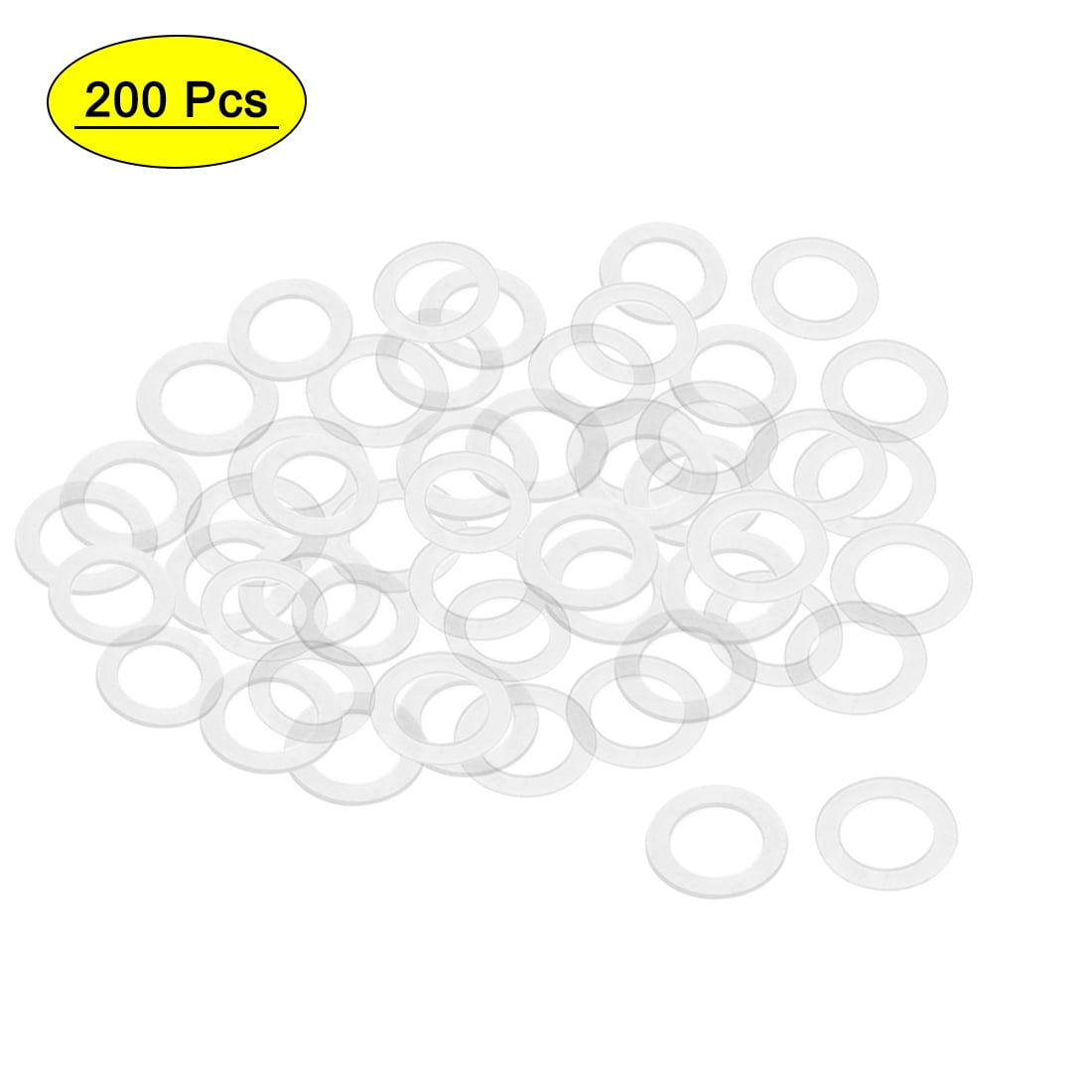Uxcell 22mm O.D. 1.2mm Thick Nylon Flat Washers for M14 Screw Bolt, 200 ...