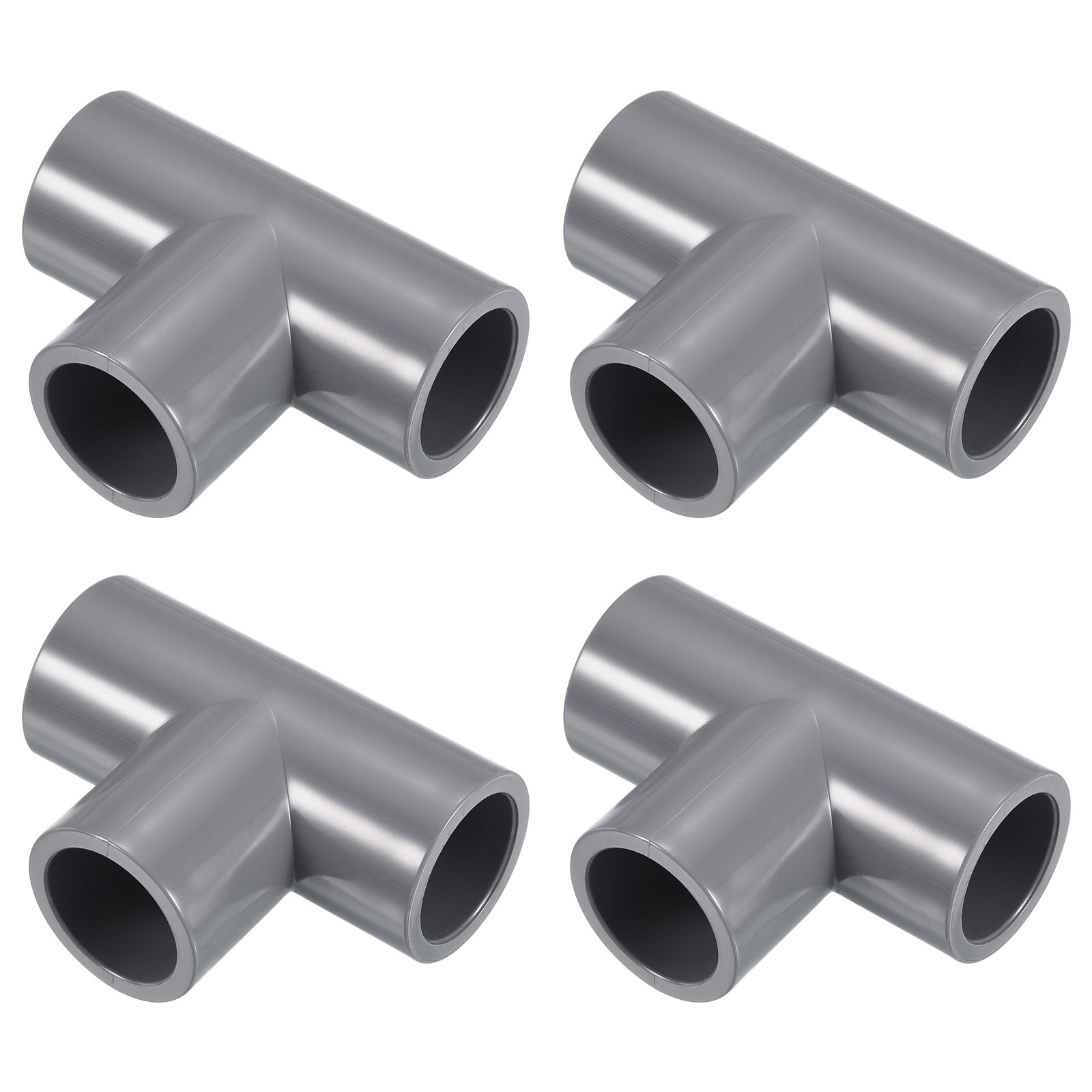 Uxcell 23/32" 3 Way Tee Pipe Fittings UPVC, 4 Pack Joint Coupling Pipe ...