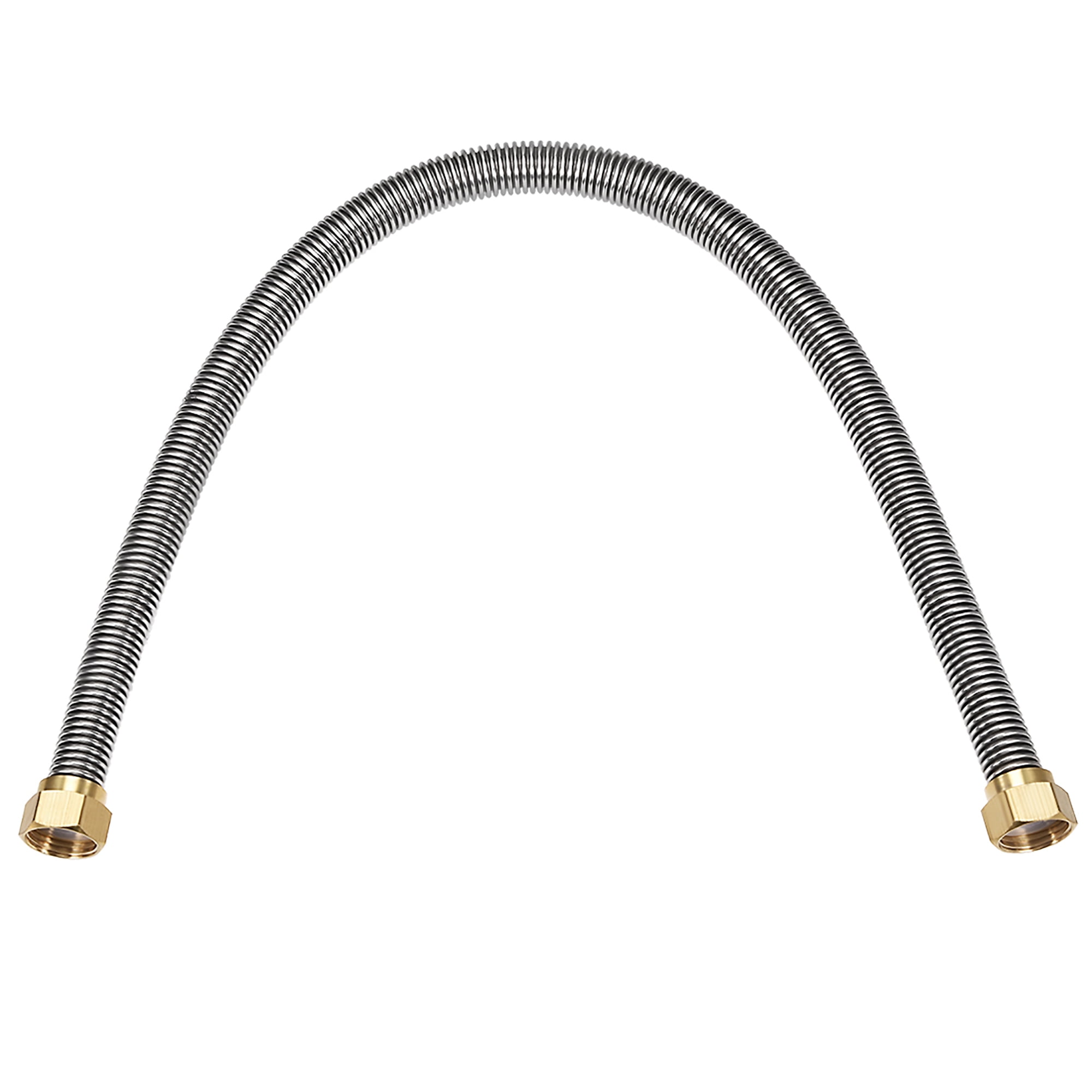 Uxcell 23.6inch Stainless Steel Corrugated Flexible Water Line G1/2 ...