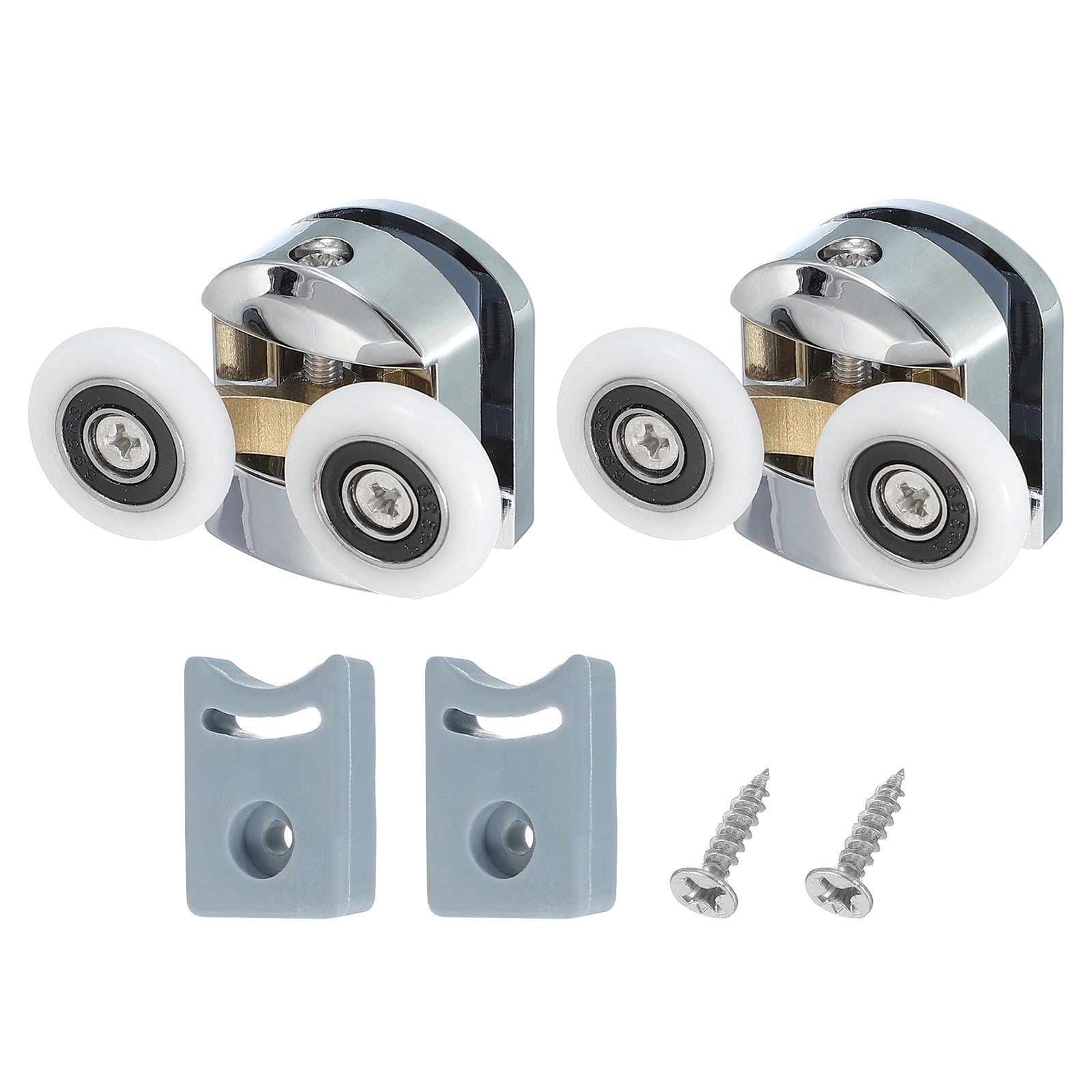 Uxcell Double Shower Door Rollers Copper Top Wheels Pulleys Guide 2 ...