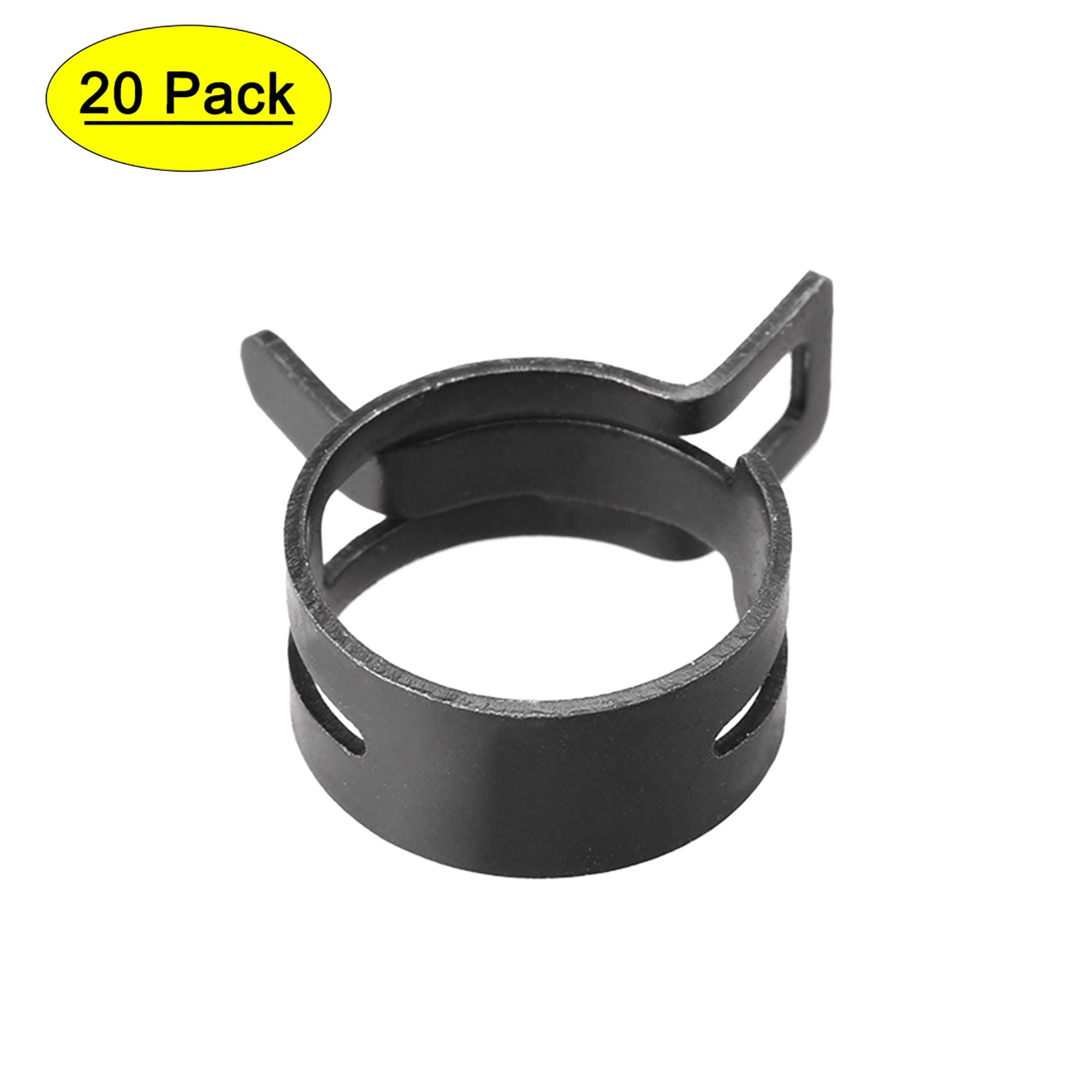 Uxcell 23mm Black Steel Band Spring Clamp for Fuel Line Silicone Hose ...