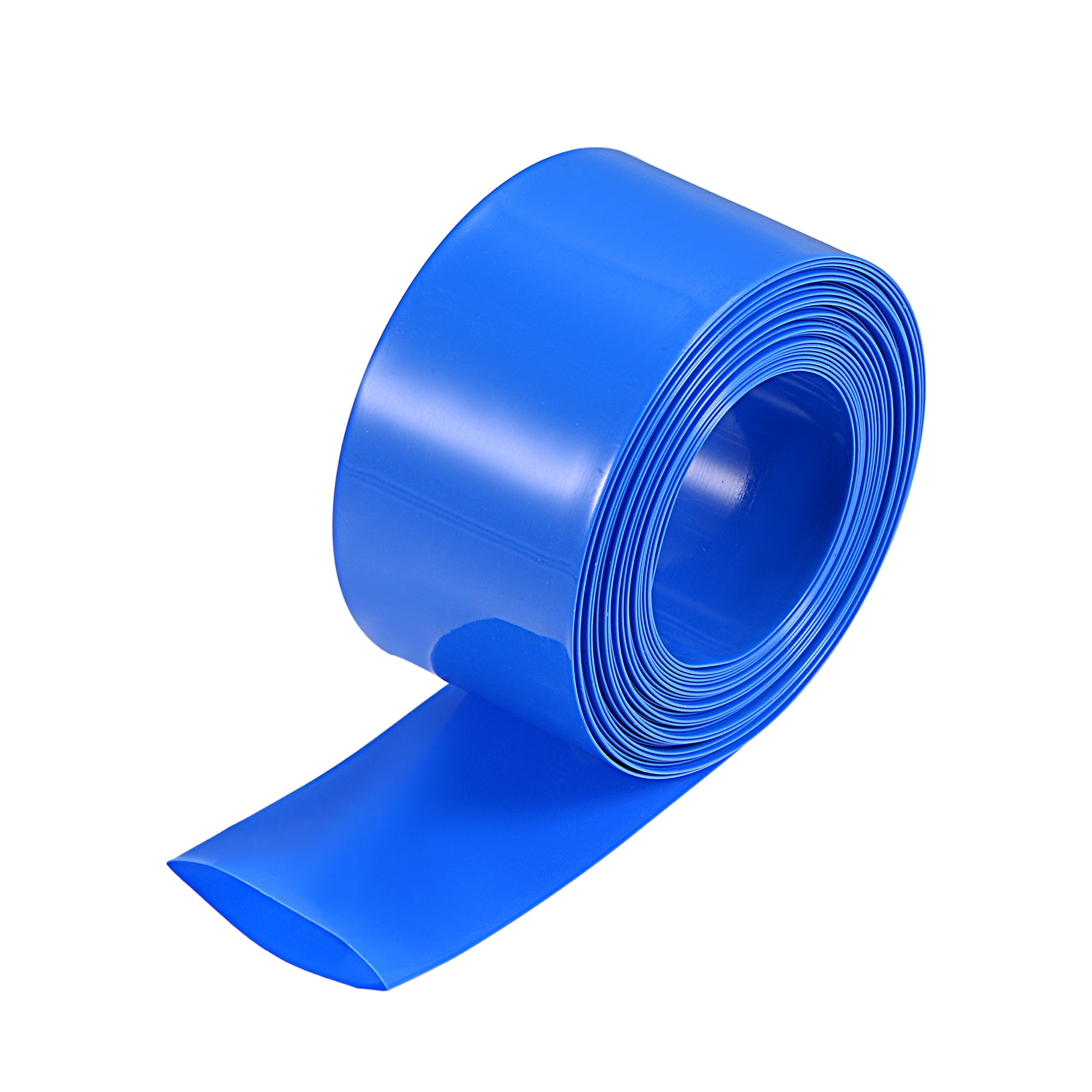 Uxcell 23mm Flat 10ft Blue PVC Heat Shrink Tube Wraps Battery Wrap for ...