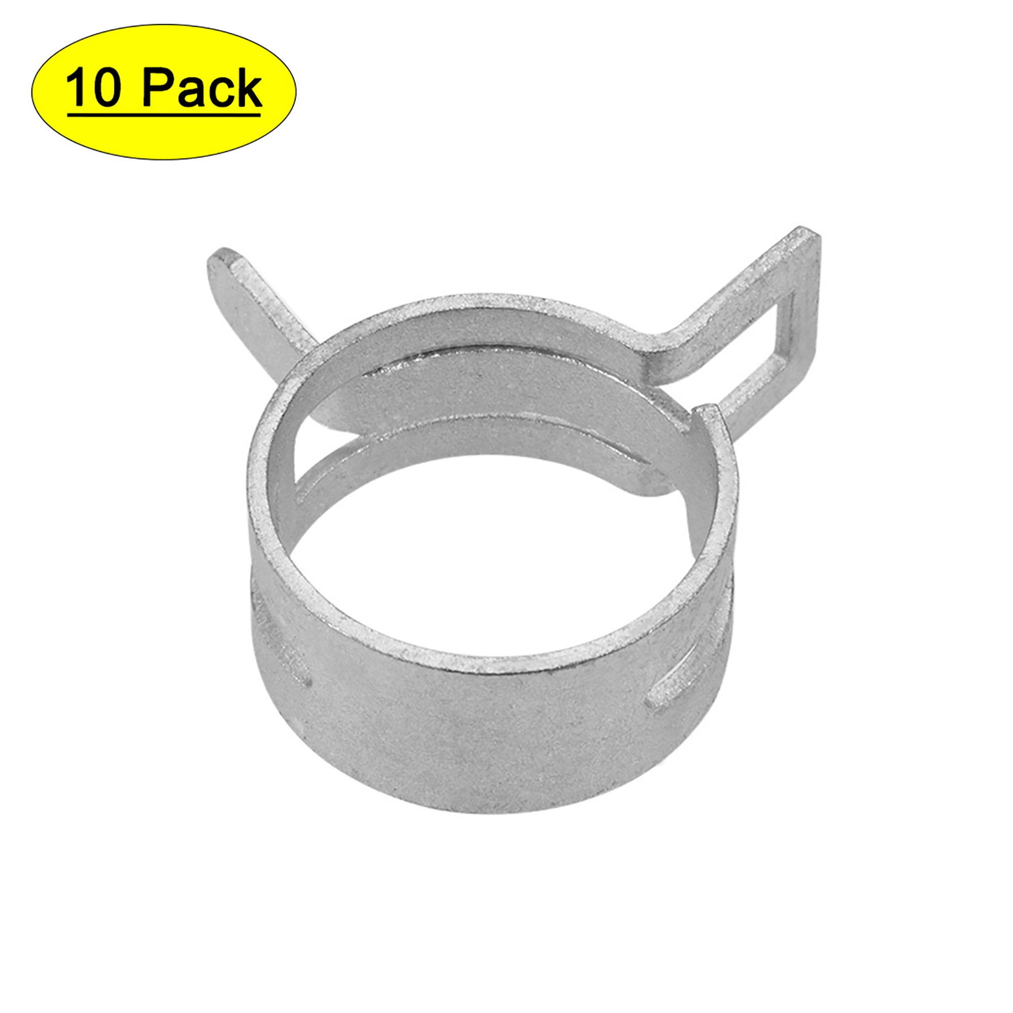 Uxcell 23mm Silver Tone Steel Band Spring Clamp for Fuel Line Silicone ...