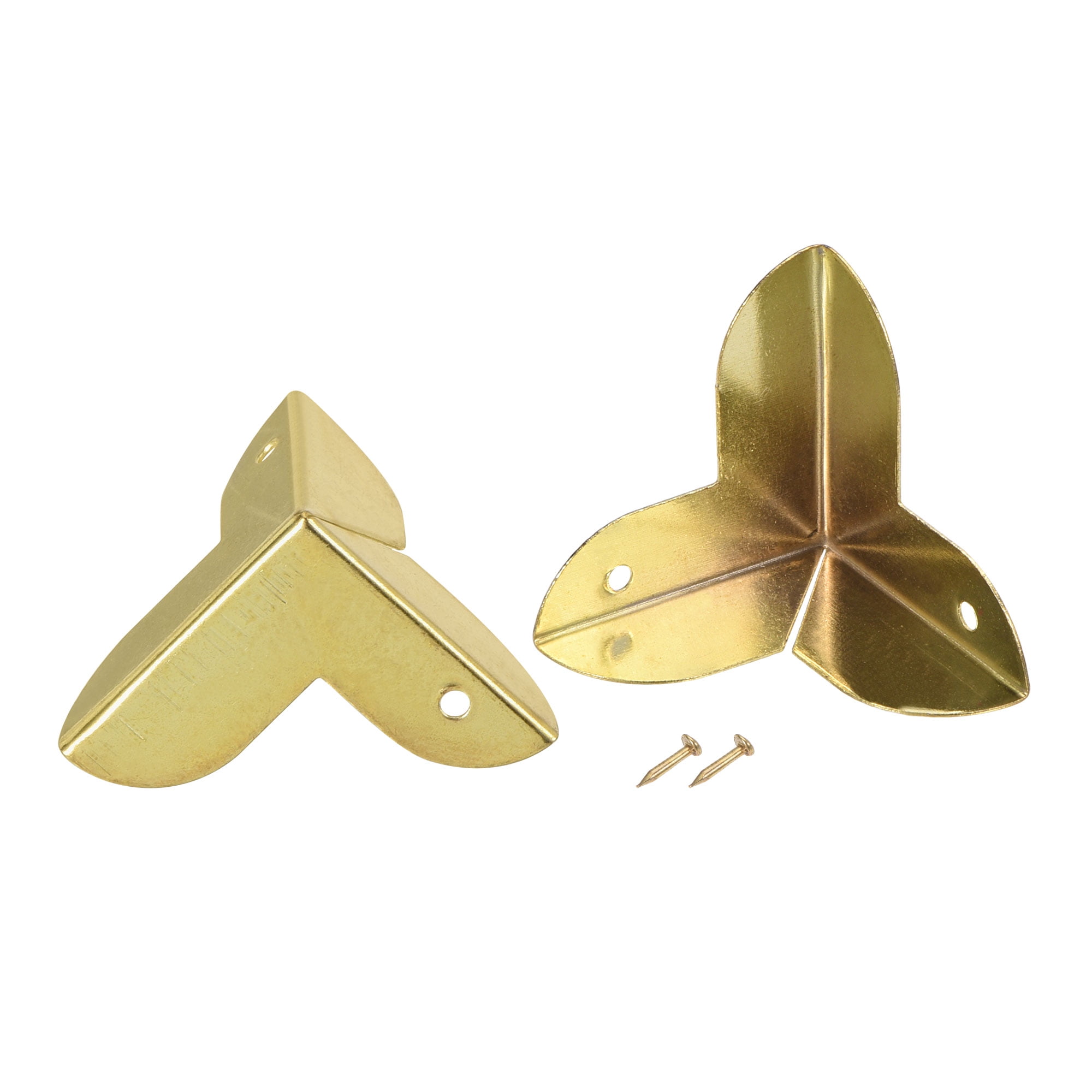 Uxcell 23x23x23mm Metal Box Corner Protectors Iron Gold Tone 12 Pack ...