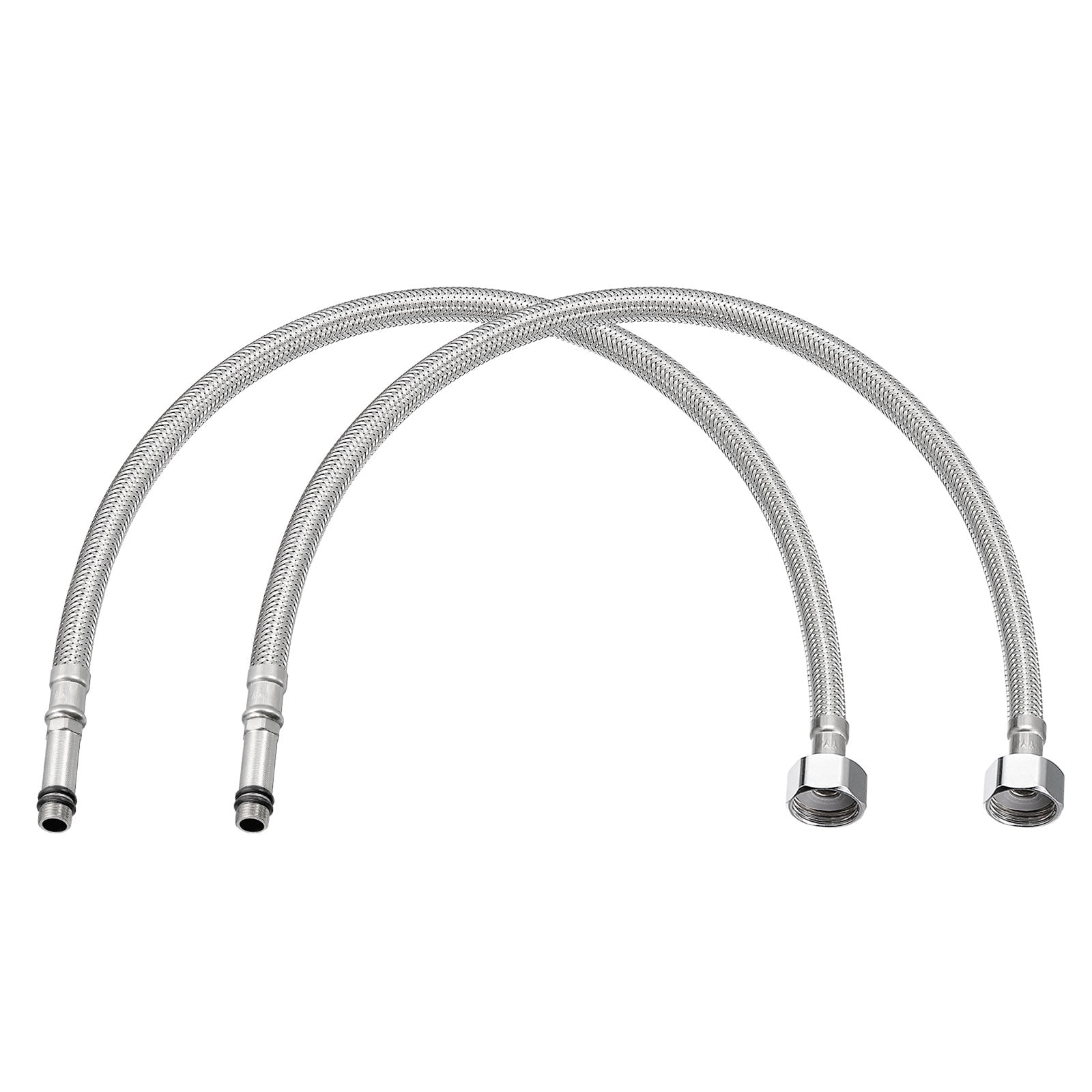 Uxcell 24" Faucet Supply Line Connector, G1/2 Female x M10 Male Braided ...