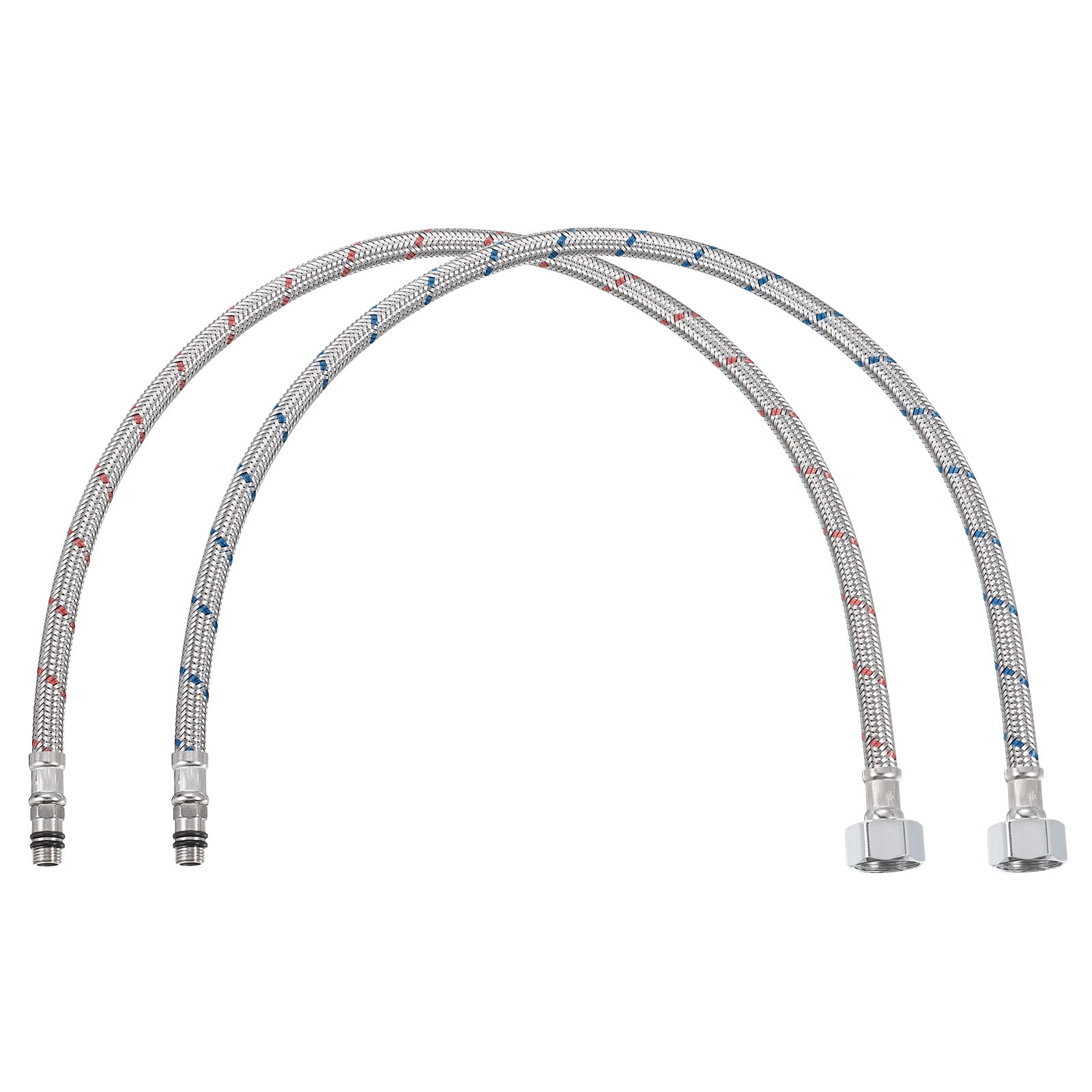 Uxcell 24" Faucet Supply Line Connector, G1/2 Female x M10 Male Braided ...