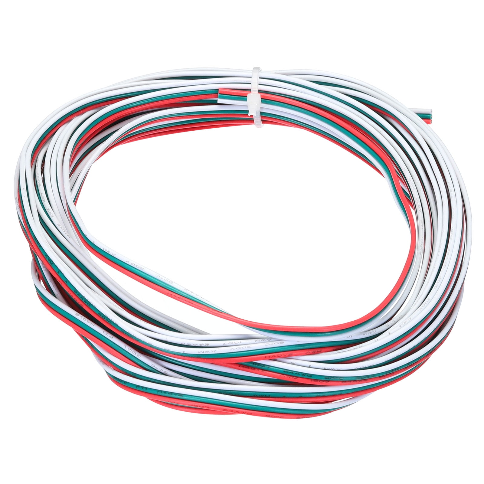 Uxcell 24 Gauge 3 Conductor Electrical Wire Tinned Copper Cable 25FT Stranded Wire for LED ...