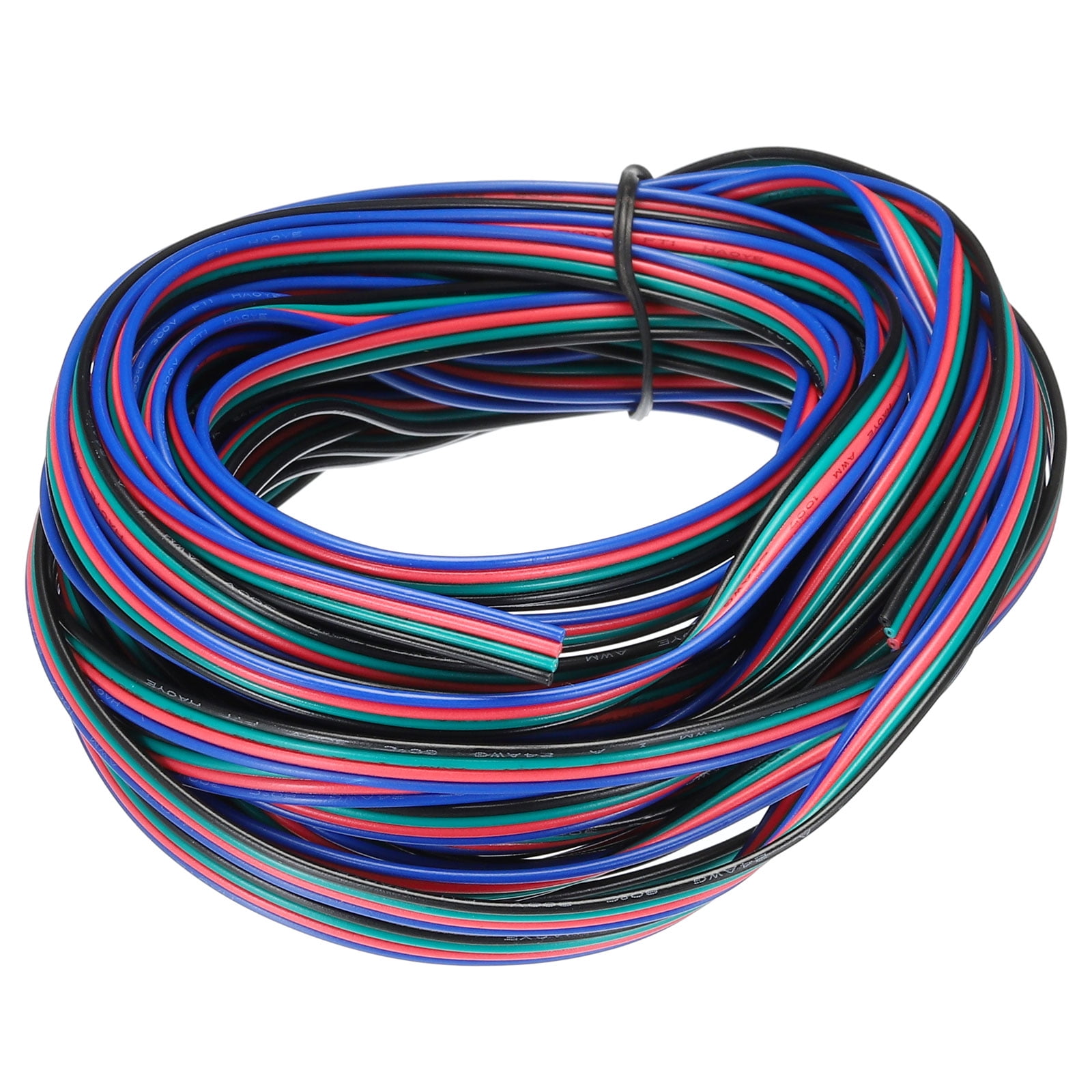 Uxcell 24 Gauge 4 Conductor Electrical Wire Tinned Copper Cable 25FT Stranded Wire for LED ...