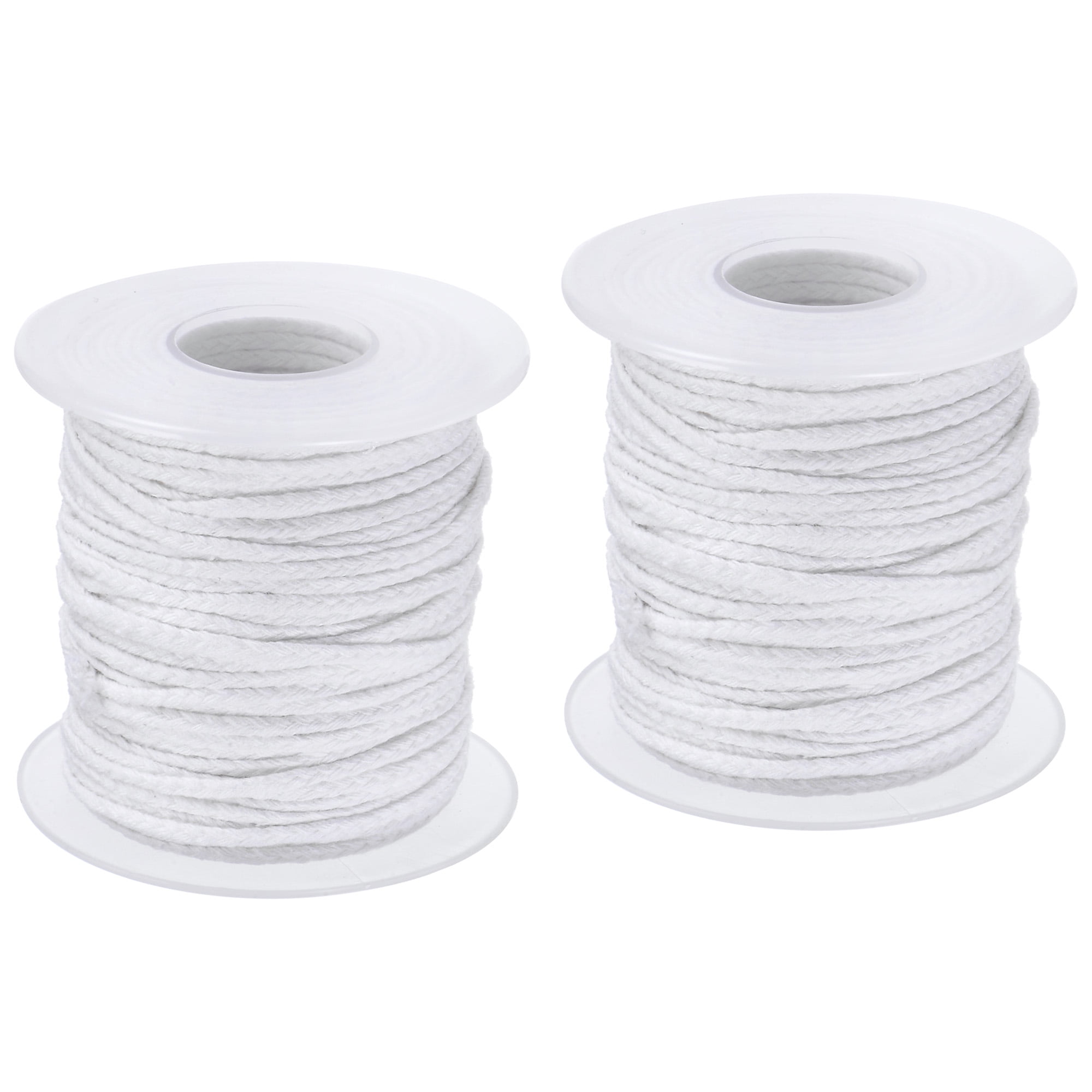 Uxcell 24 PLY 200 Ft Long 2mm Flat Wide Cotton Braided Candle Wick, 2 ...