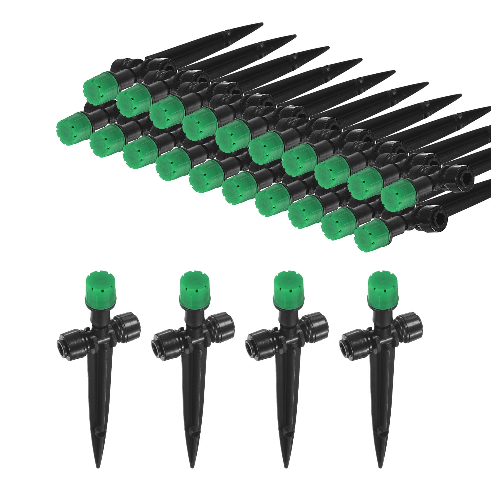 Uxcell 24-Pack Drip Irrigation Emitters, Adjustable 360 Degree Water ...
