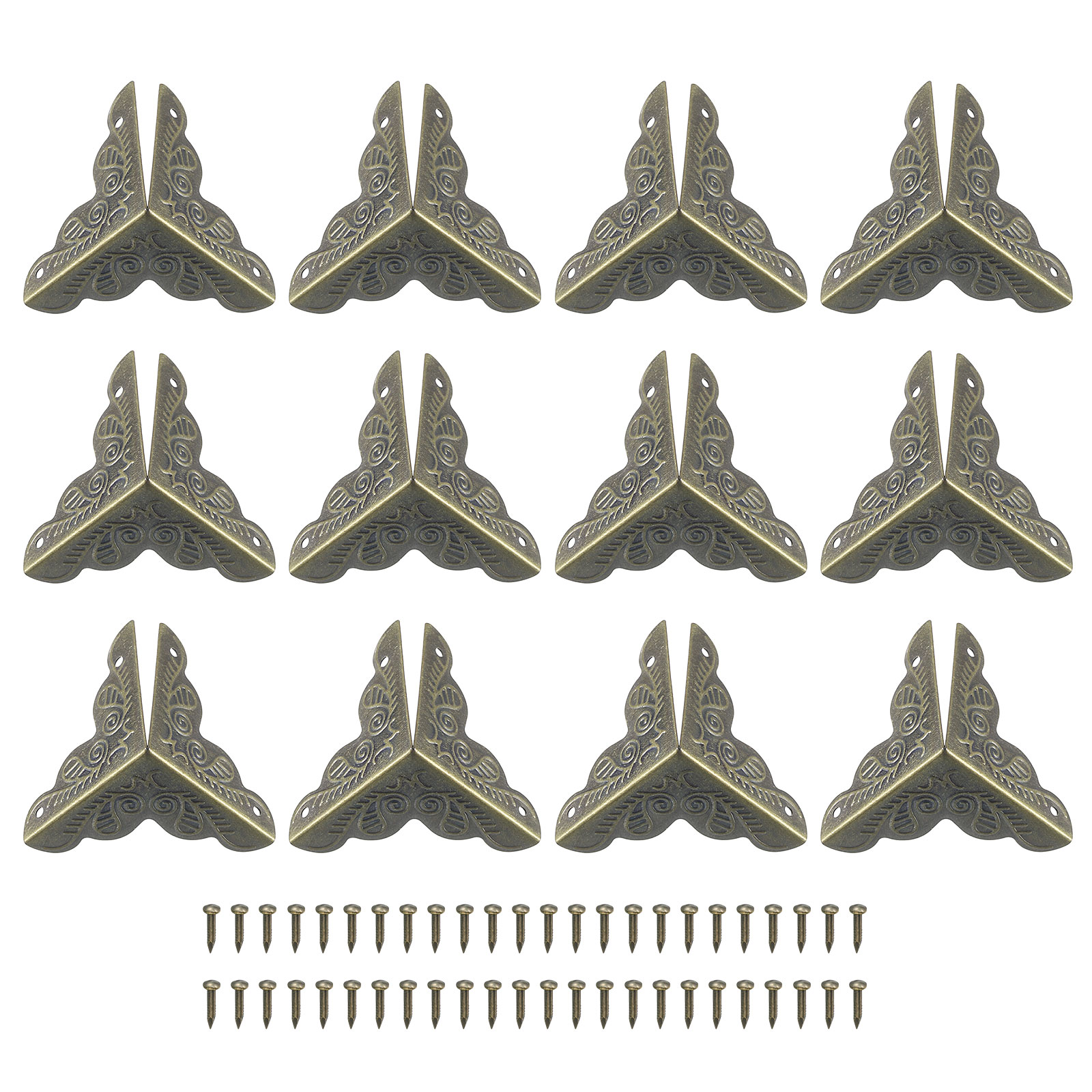 Uxcell 24 Pack Metal Box Corner Protectors 1"x1" Corner Decorative ...