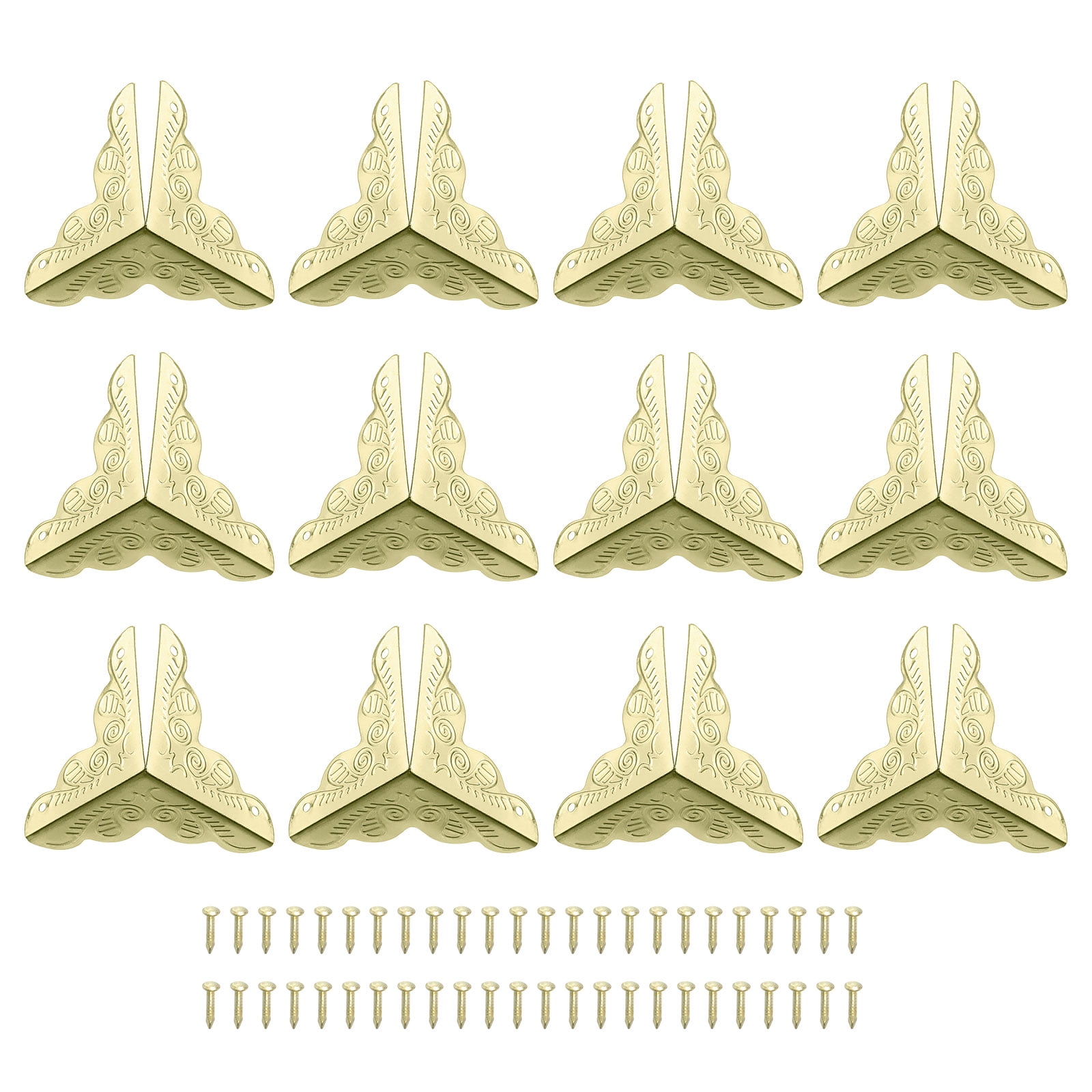 Uxcell 24 Pack Metal Box Corner Protectors 1"x1" Corner Decorative ...
