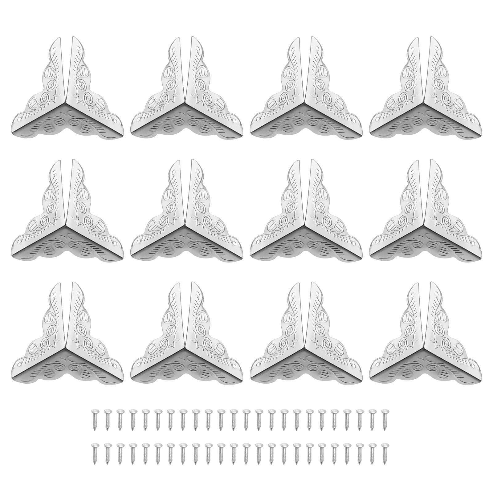 Uxcell 24 Pack Metal Box Corner Protectors 1"x1" Corner Decorative ...