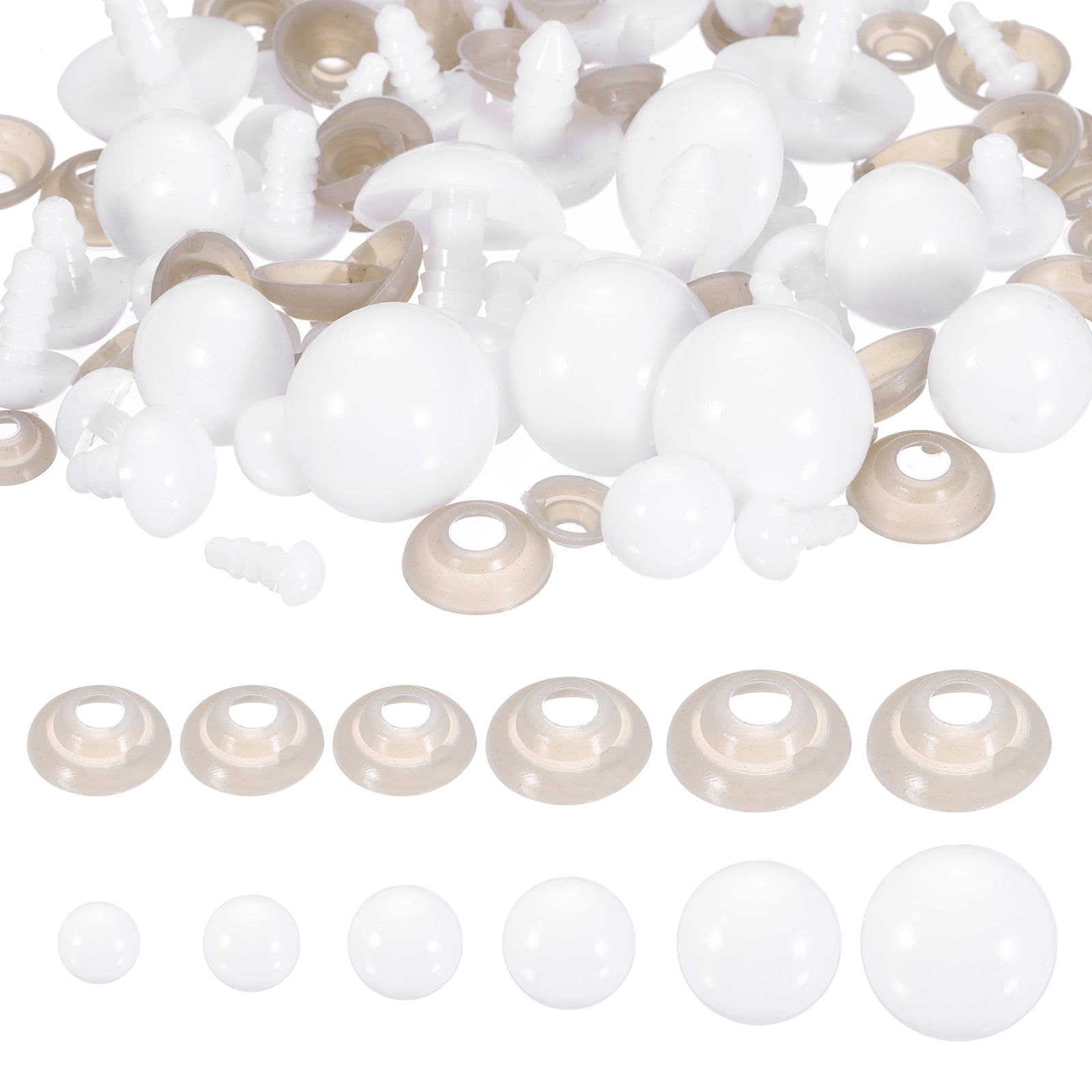 Uxcell 24 Pack Multi-size Safety Eyes Bulk for Crocheting, Plastic ...