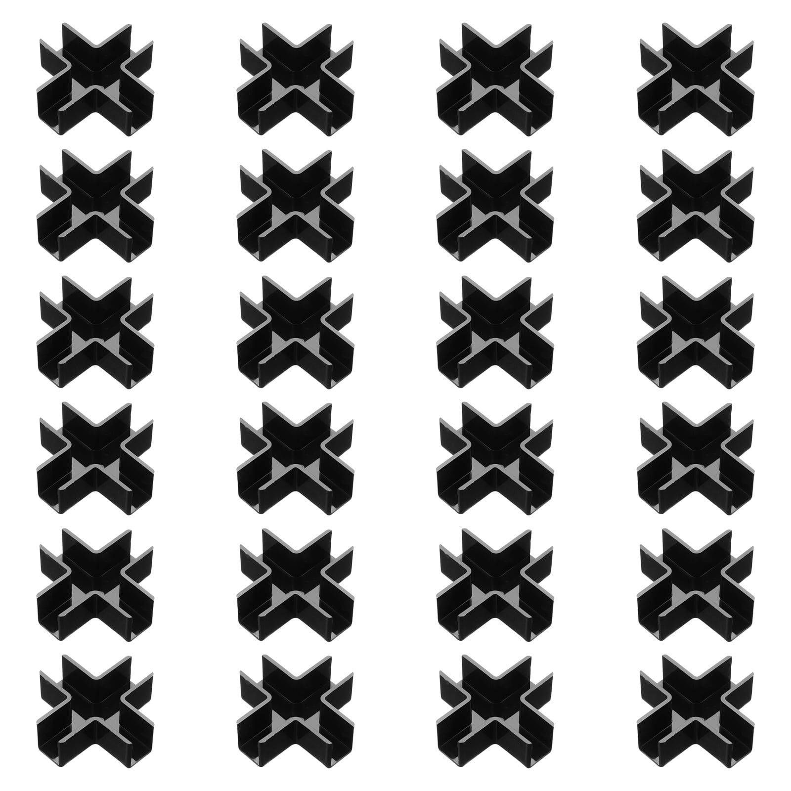 Uxcell 24 Pack Plastic Glass Connector, Cross Shaped Glass to Glass ...