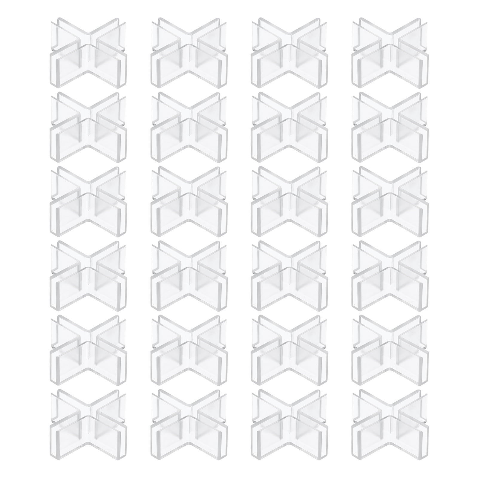 Uxcell 24 Pack Plastic Glass Connector, Suitable for 3mm Thick Cross ...