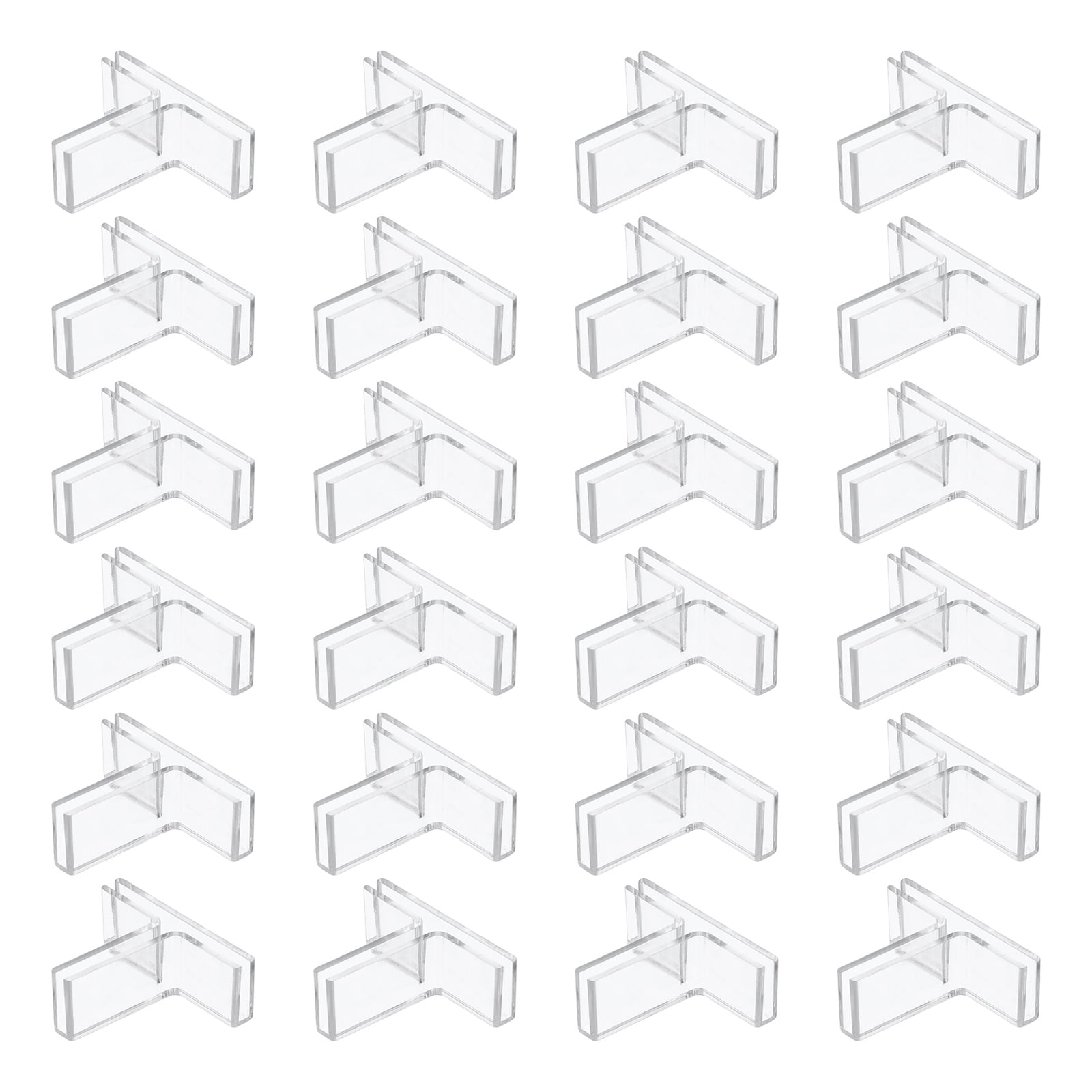 Uxcell 24 Pack Plastic Glass Connector, Suitable for 3mm Thick T Shaped ...