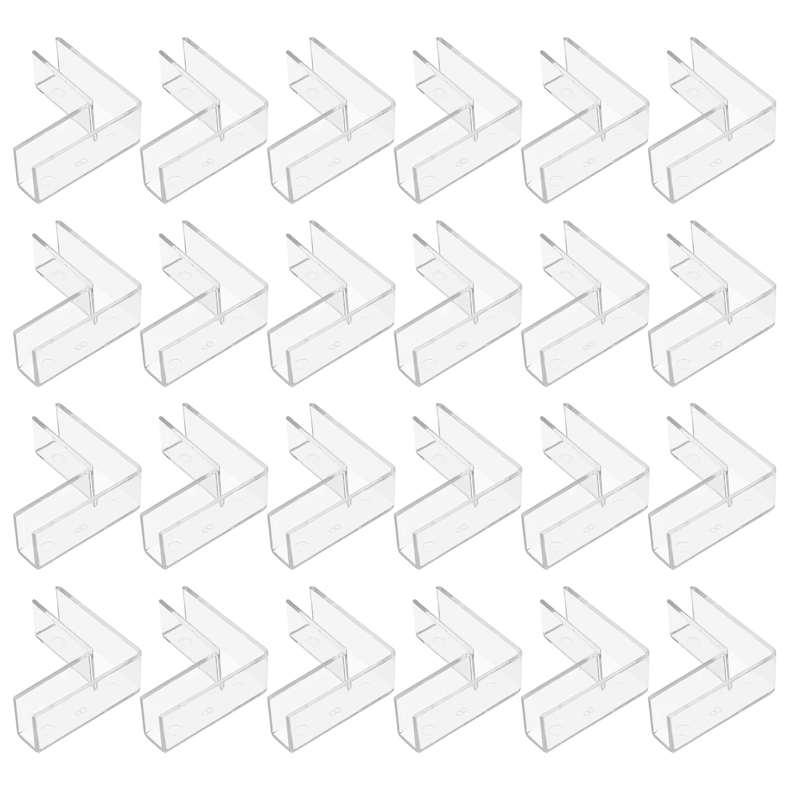 Uxcell 24 Pack Plastic Glass Connector, Suitable for 8mm Thick L Shaped ...