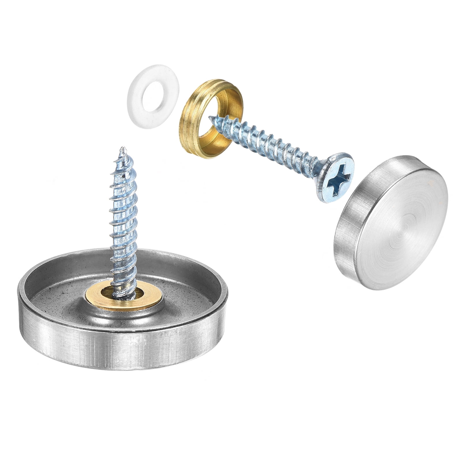 Uxcell 24 Pack Screw Covers Caps, 304 Stainless Steel Mirror Screws ...