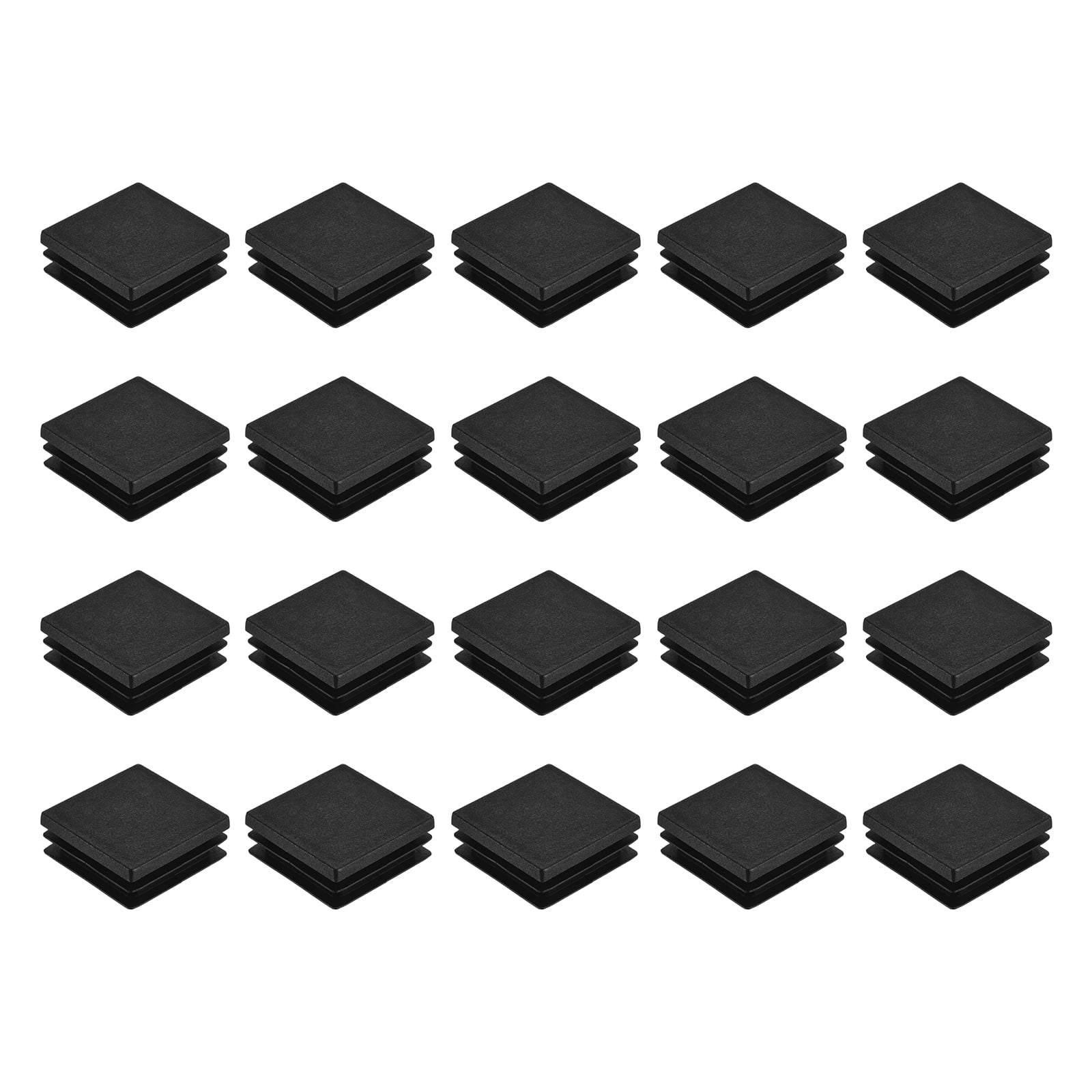 Uxcell 24 Pack Square Plastic Plugs, 38 x 38mm PE Pipe Tubing End Caps ...