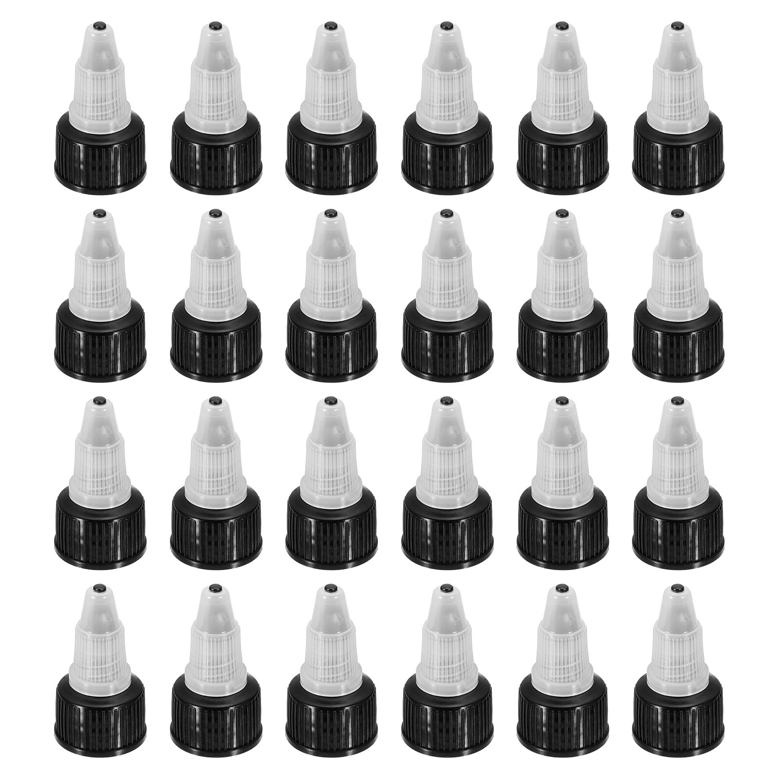 Uxcell 24 Pack Twist Top Cap 18/410 Black Dispensing Squeeze Bottles ...
