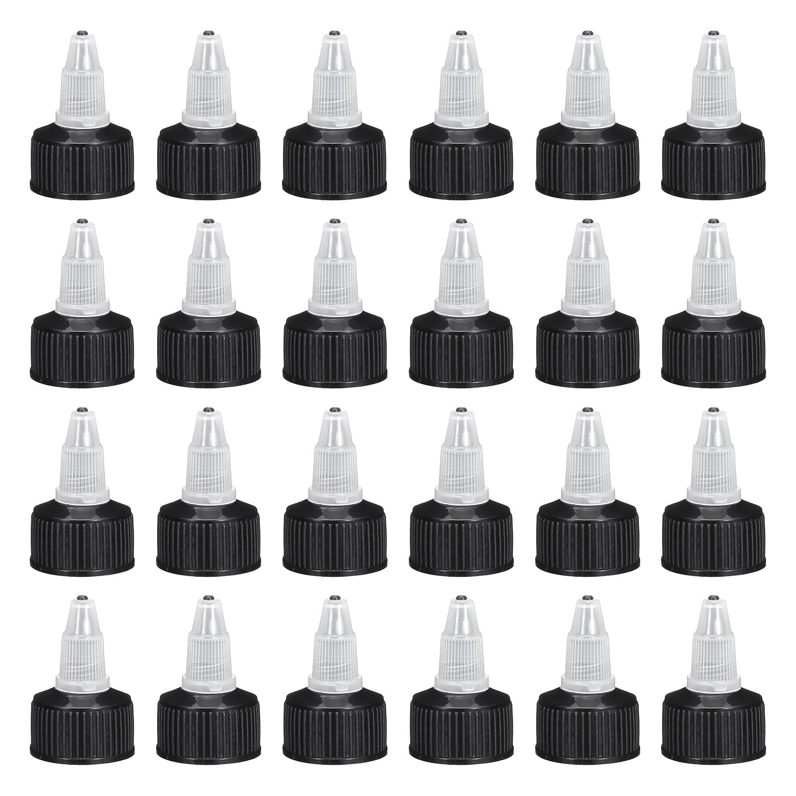 Uxcell 24 Pack Twist Top Cap 24/410 Black Dispensing Squeeze Bottle ...