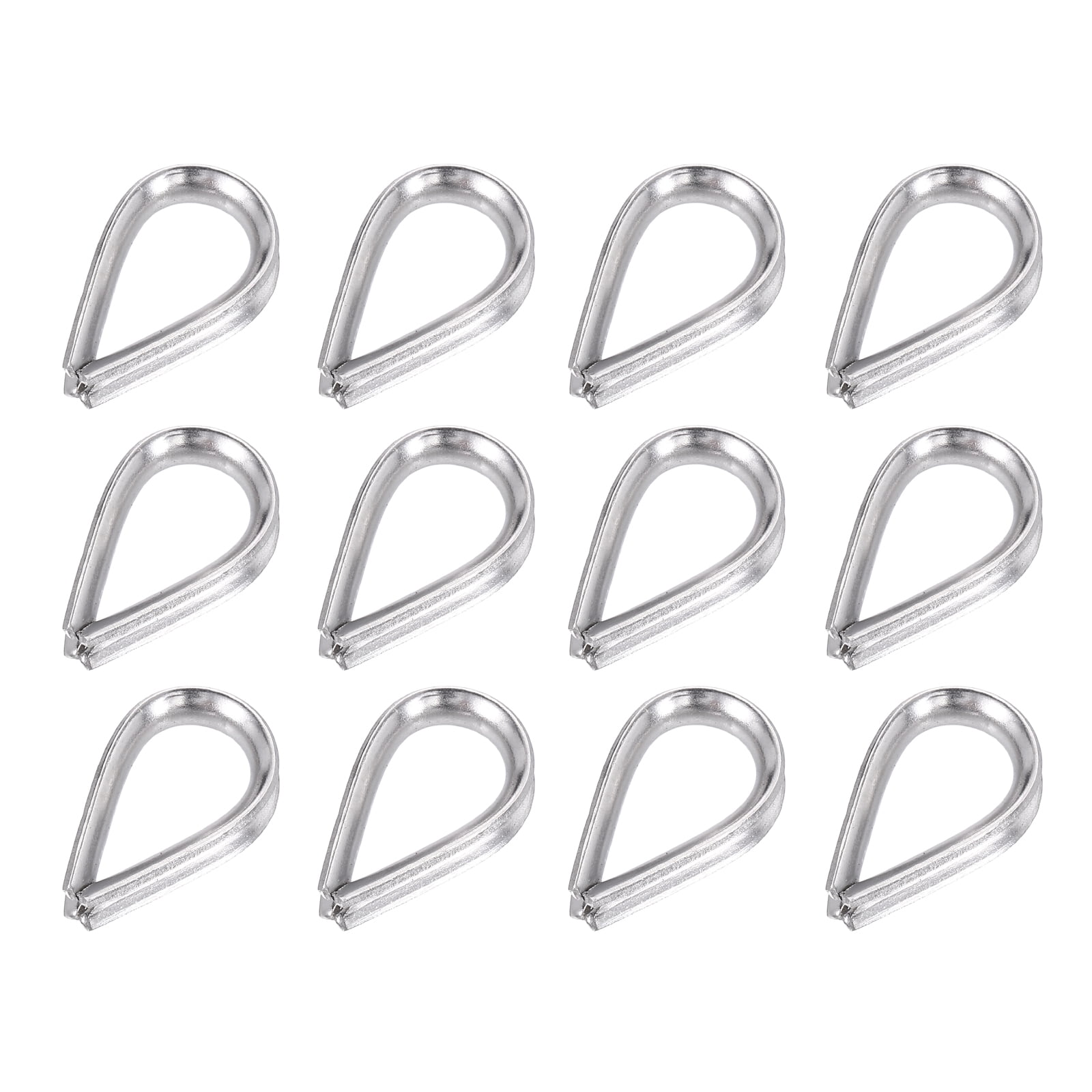 Uxcell 24 Pack Wire Rope Thimble, 1/16" M2 Stainless Steel Thimble for ...