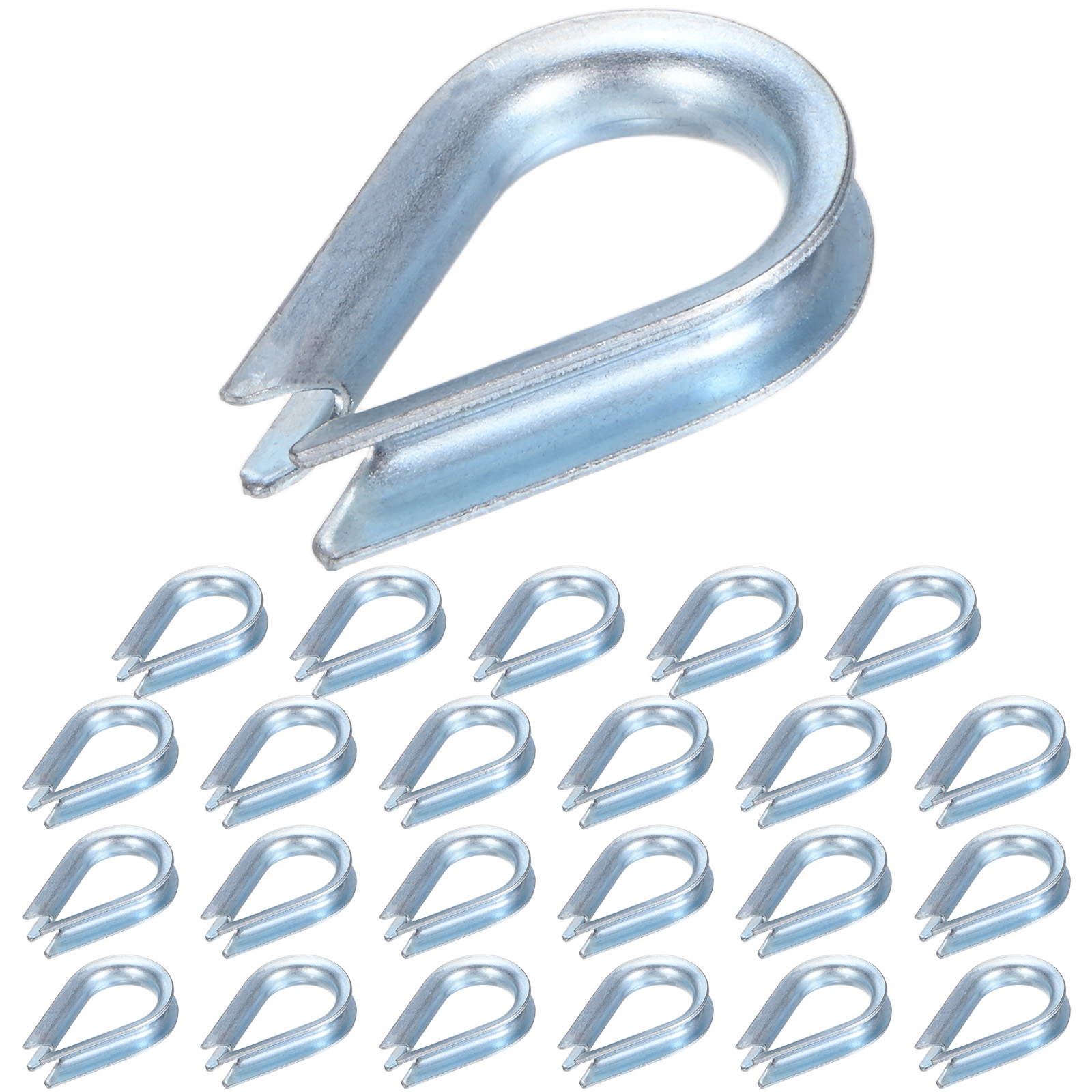 Uxcell 24-Pack Wire Rope Thimbles, M4 Carbon Steel 4mm Rope Thimble ...