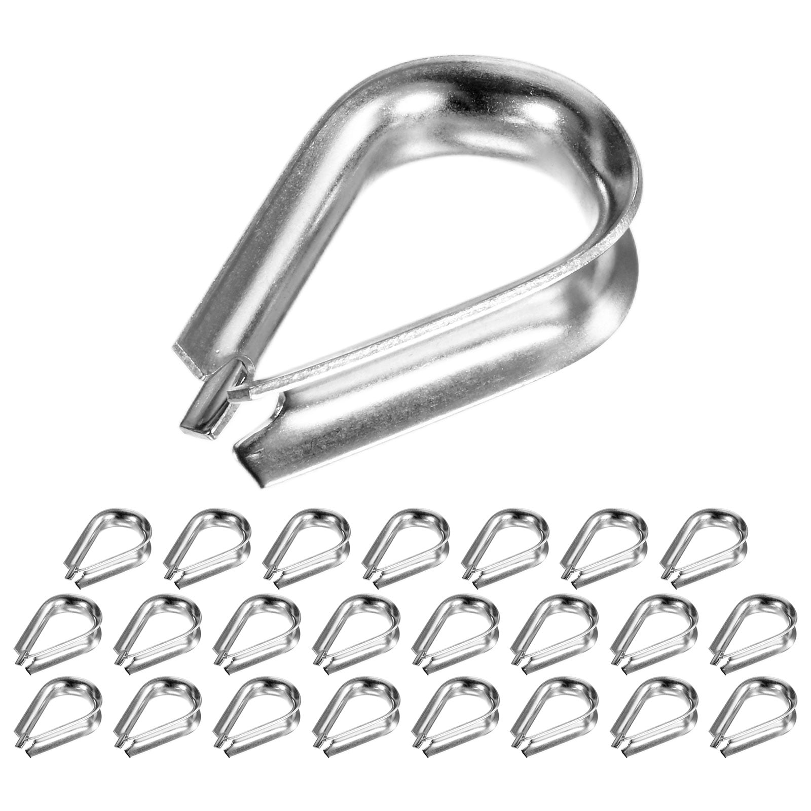 Uxcell 24-Pack Wire Rope Thimbles, M6 Stainless Steel 6mm Rope Thimble ...