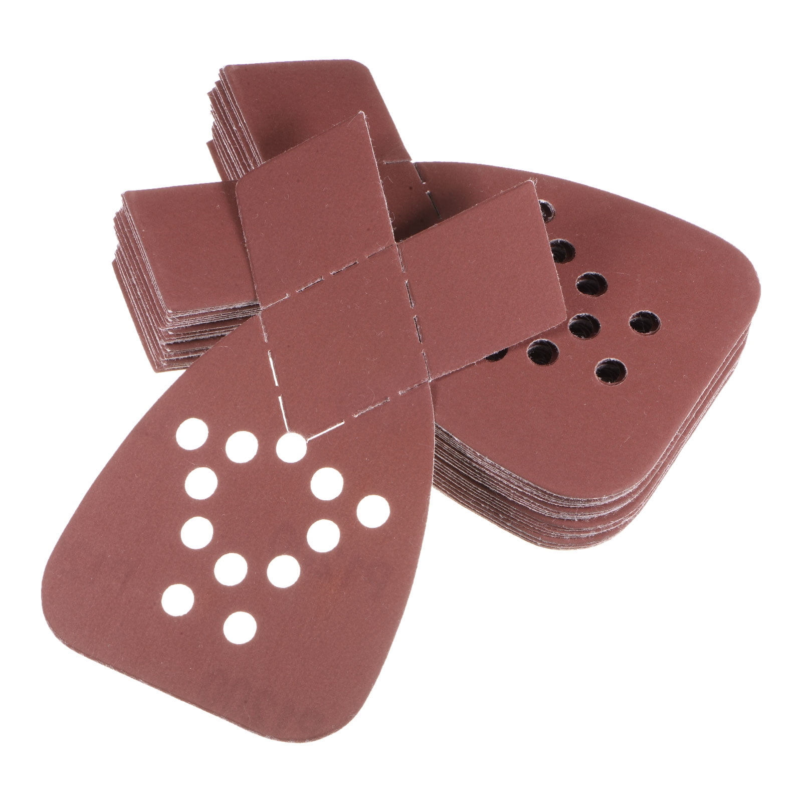 Uxcell 24 Packs 1200 Grits 12 Holes Hook & Loop Sandpapers Triangular ...