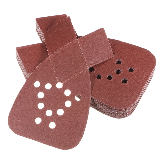 Uxcell 24 Packs 180 Grits 12 Holes Hook & Loop Sandpapers Triangular ...