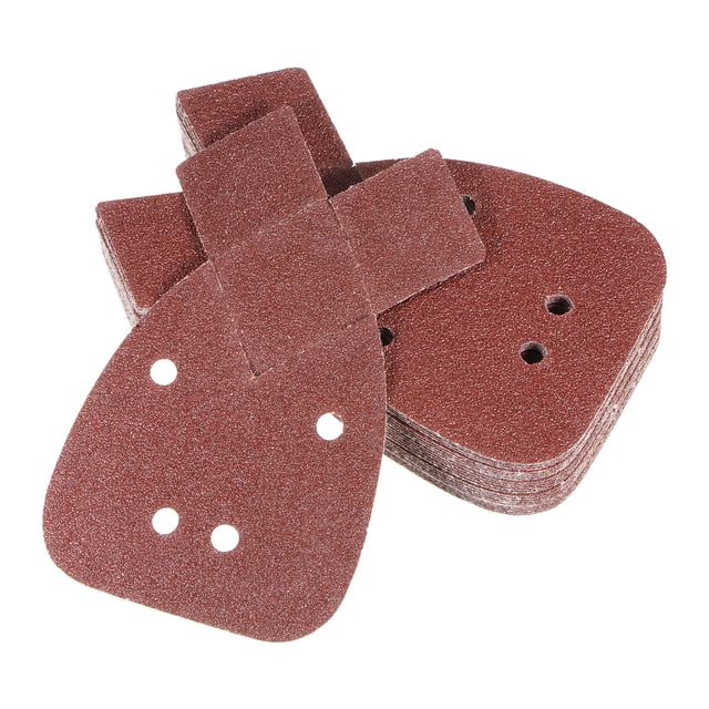 Uxcell 24 Packs 40 Grits Aluminum Oxide Hook & Loop Sandpapers Sanding ...