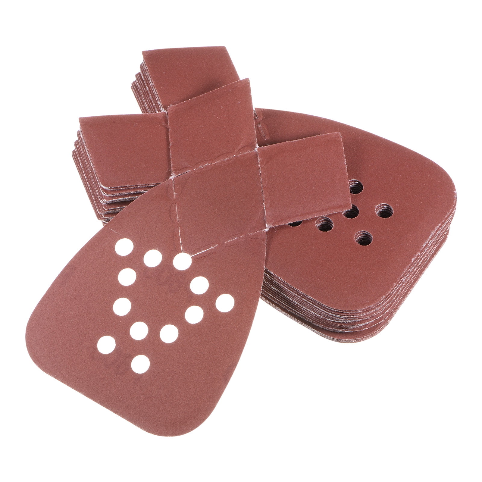 Uxcell 24 Packs 600 Grits 12 Holes Hook & Loop Sandpapers Triangular ...