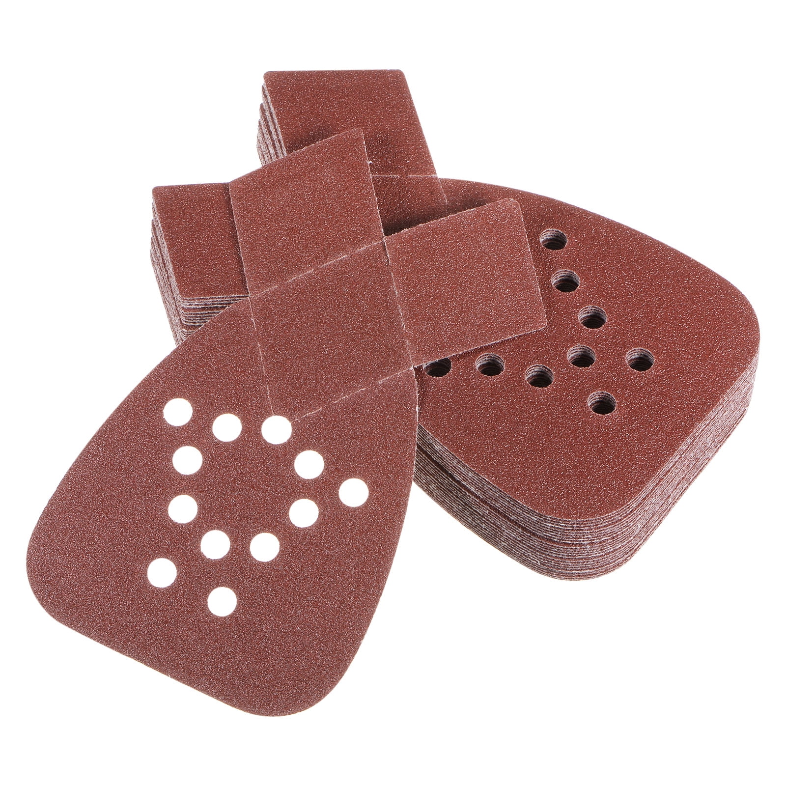 Uxcell 24 Packs 80 Grits 12 Holes Hook & Loop Sandpapers Triangular ... Uxcell 24 Packs 80 Grits 12 Holes Hook & Loop Sandpapers Triangular ...