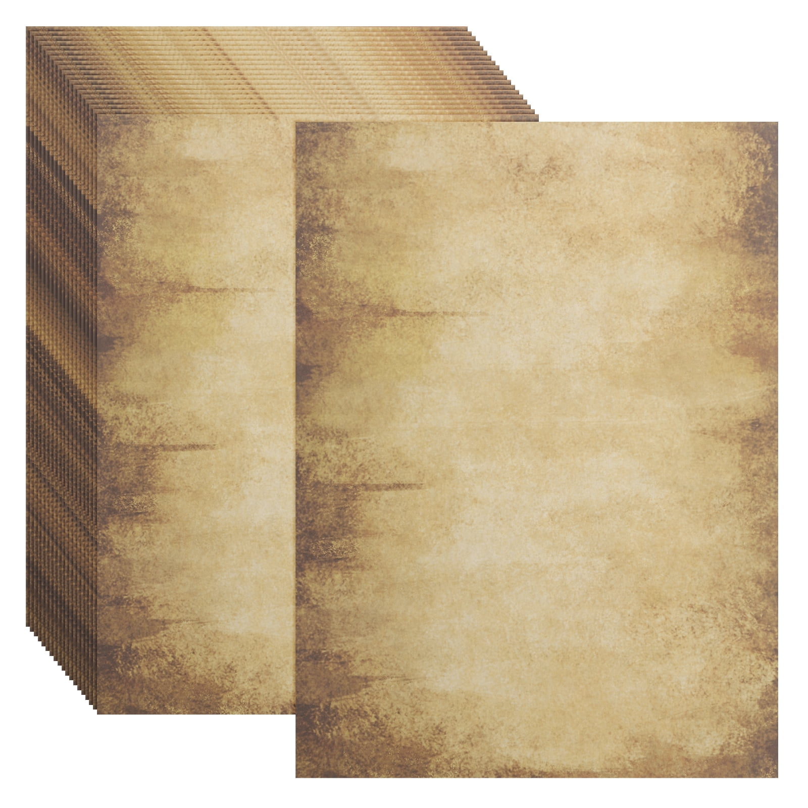 Uxcell 24 Packs Vintage Cotton Paper Printer Paper Light Brown Spots 8 ...
