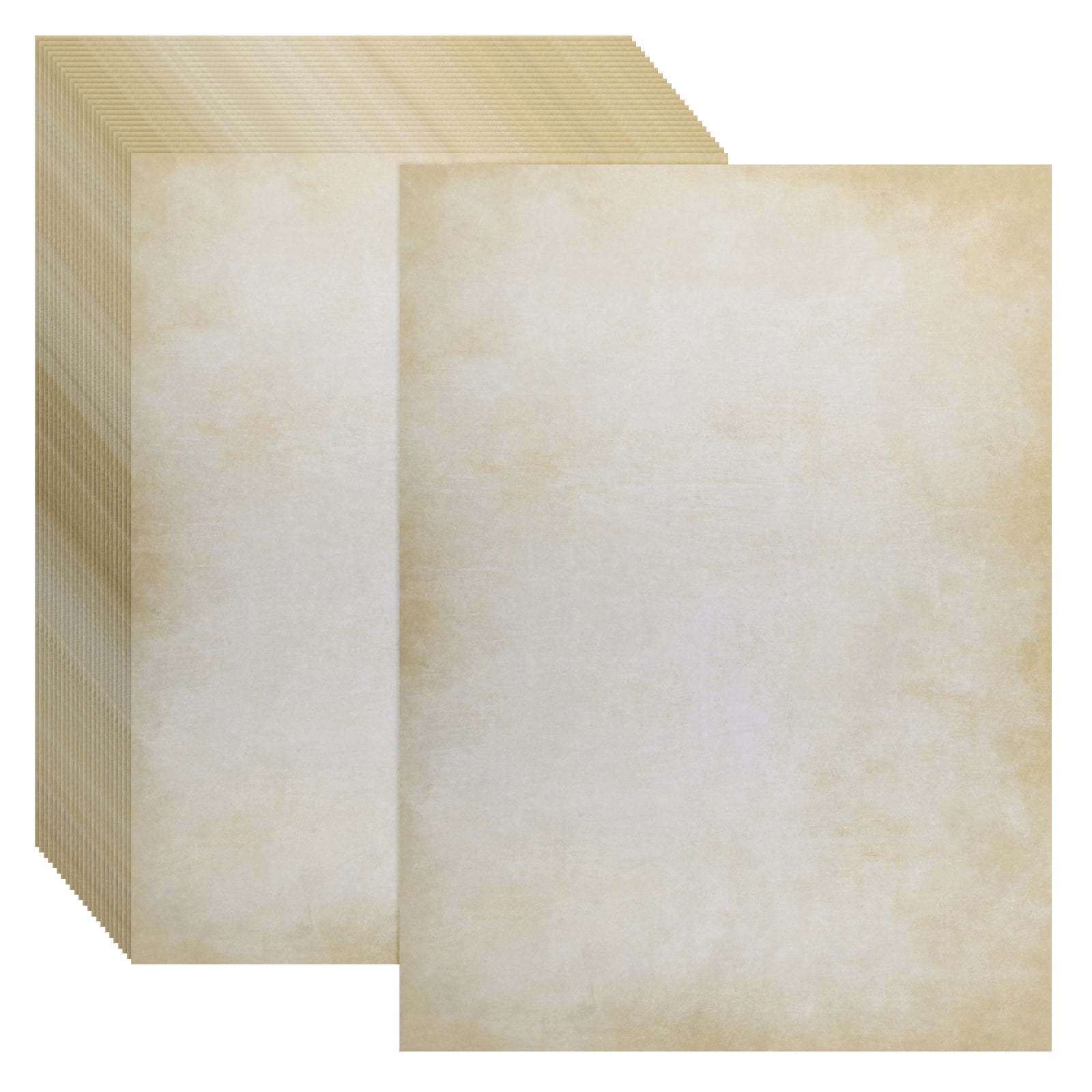 Uxcell 48 Packs Vintage Cotton Paper Printer Paper Textured White-8 x ...
