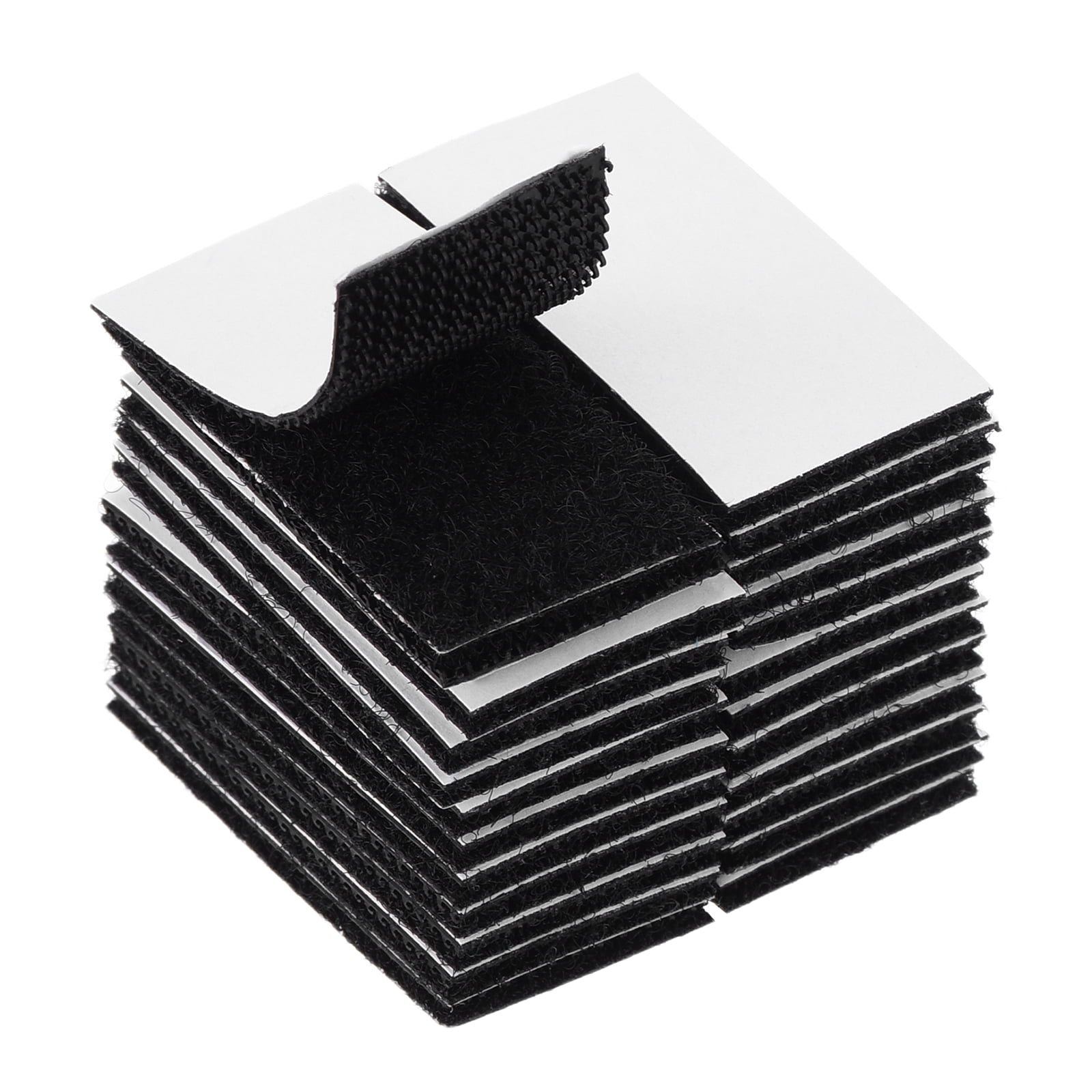 Uxcell 24 Pairs Adhesive Hook and Loop Strips Tape, 1.6x0.8inch Square ...
