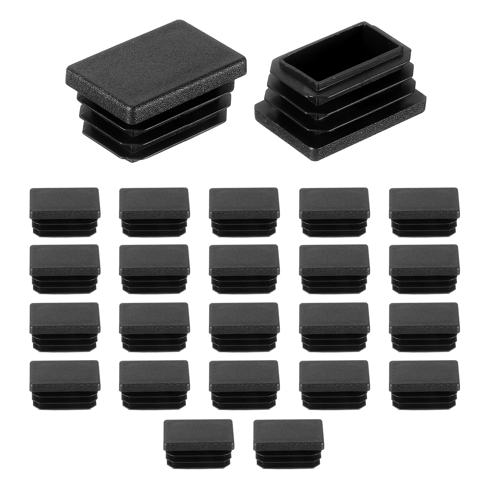 Uxcell 24 Pcs 1 3/16 x 25/32 Inch Rectangle Tubing End Caps for Metal ...