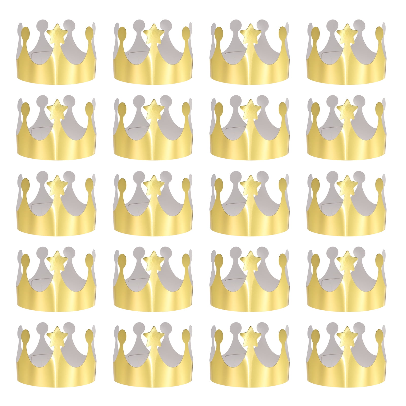 Uxcell 24 Pcs Paper Crowns Gold Foil Crown for Birthday,Star Dots Style ...